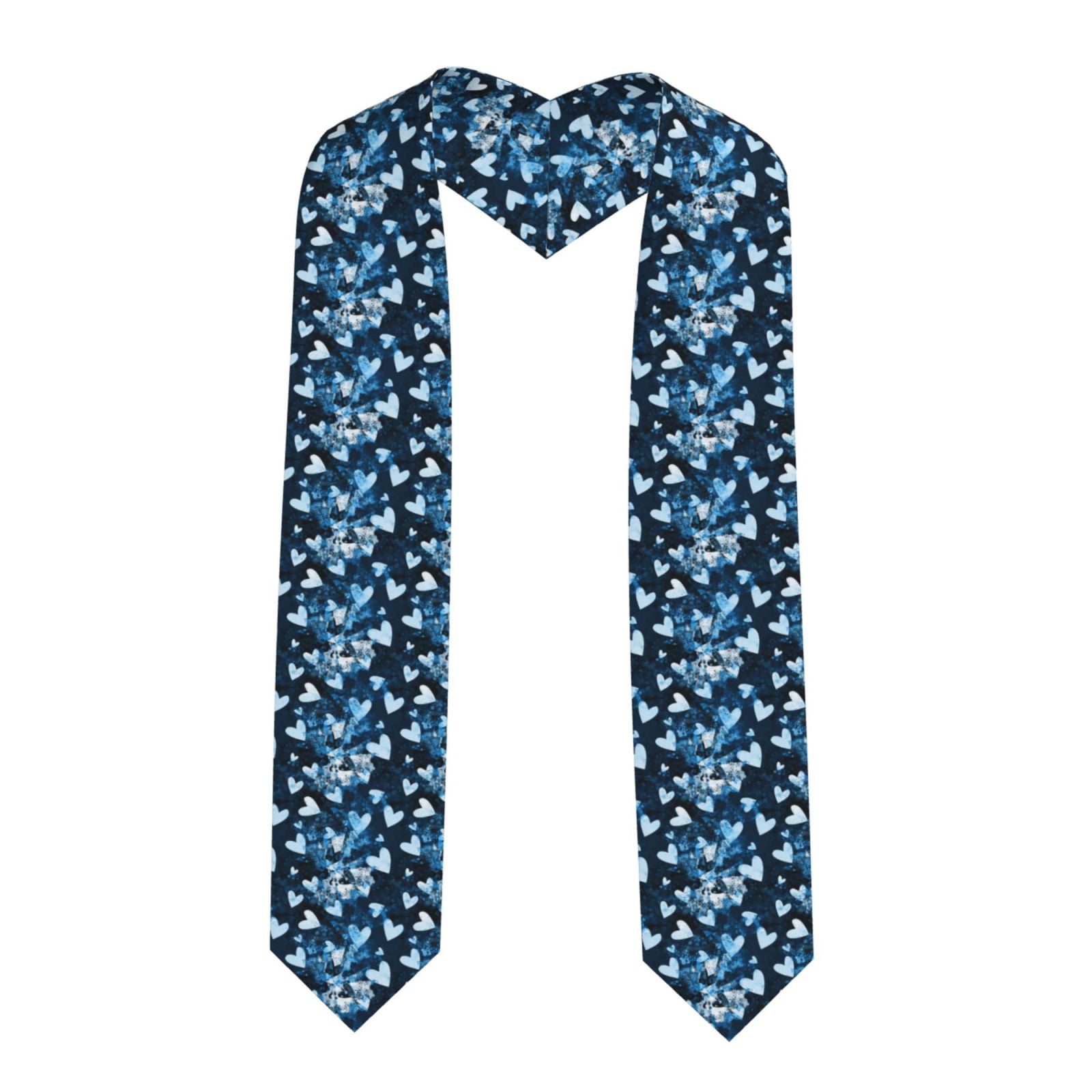 Zufioo Ice Blue Heart Print Graduation Shawl Ribbon, Graduation Ribbon ...