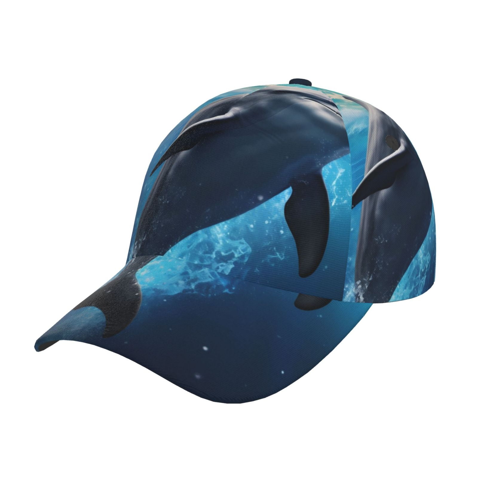 Zufioo Ice Blue Ocean Cute Dolphin Baseball Cap Hats for Men and Women ...