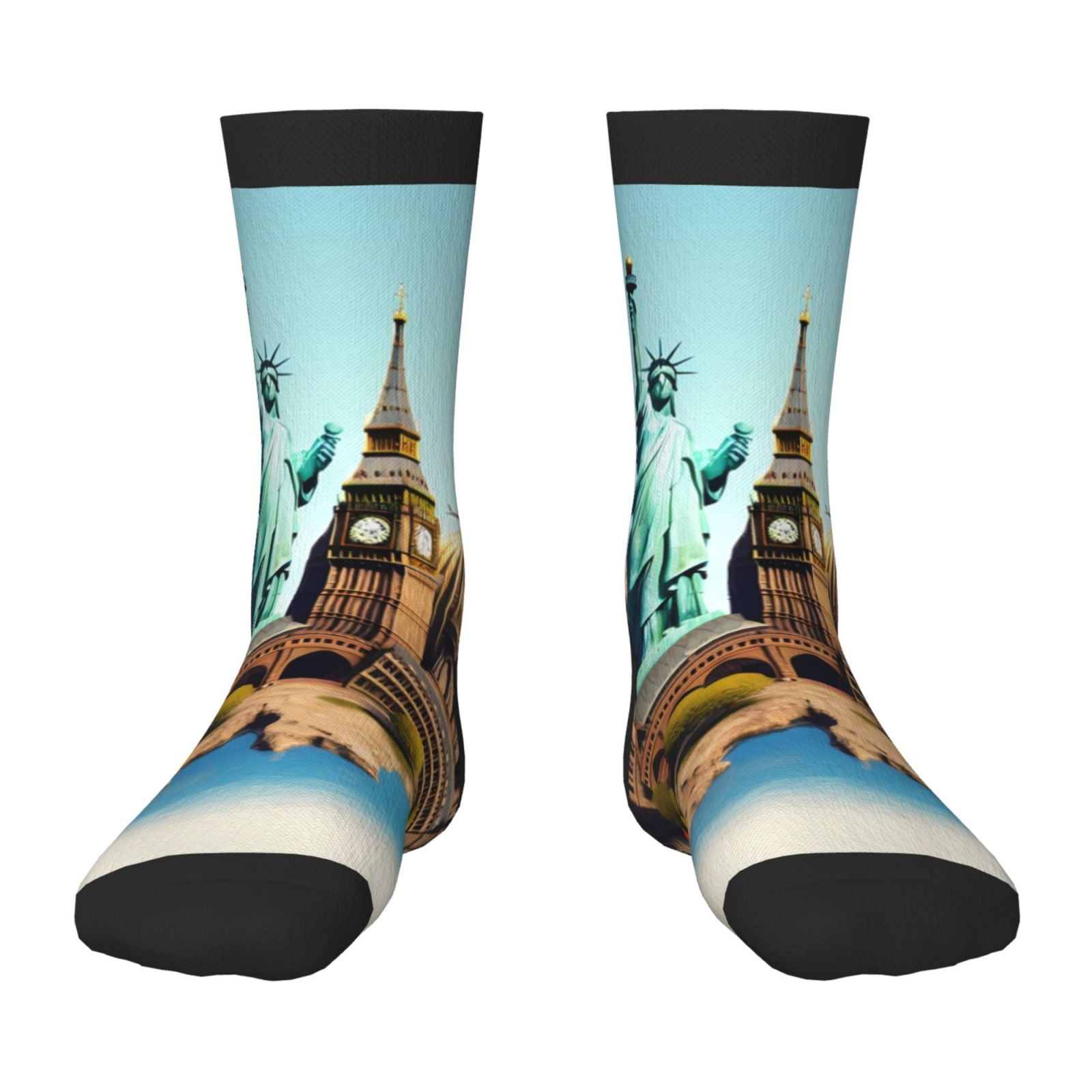 Zufioo Iconic Global Landmarks Print Children's Mid-tube Socks ...
