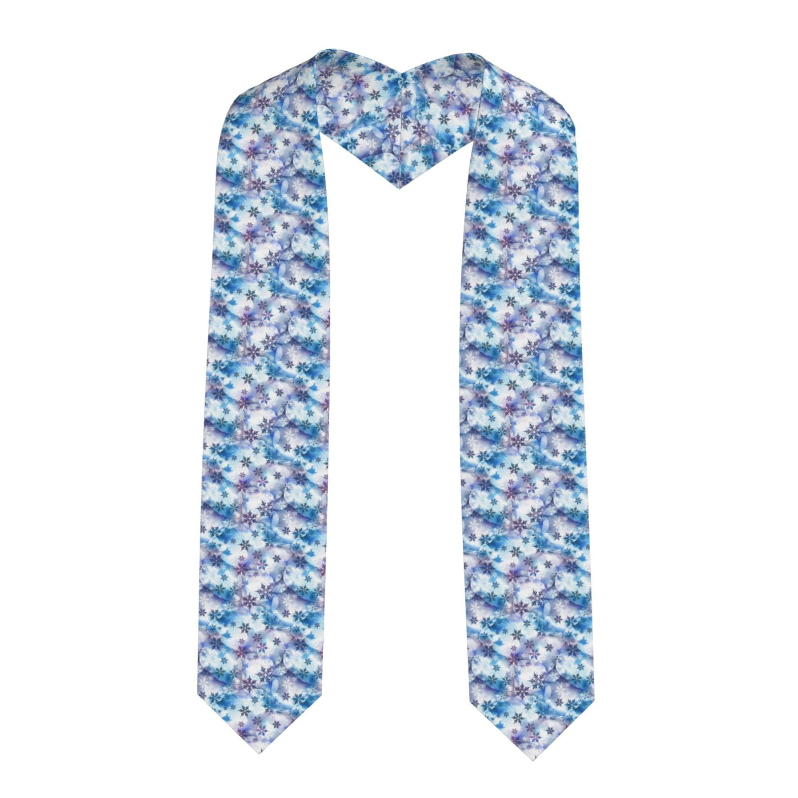 Zufioo Icy Blue Snowflakes Print Graduation Shawl Ribbon, Graduation ...