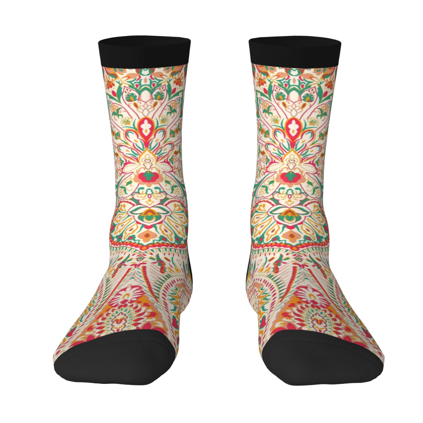 Zufioo Indian Paisley 1 Print Thigh High Socks,Knee High Socks For ...