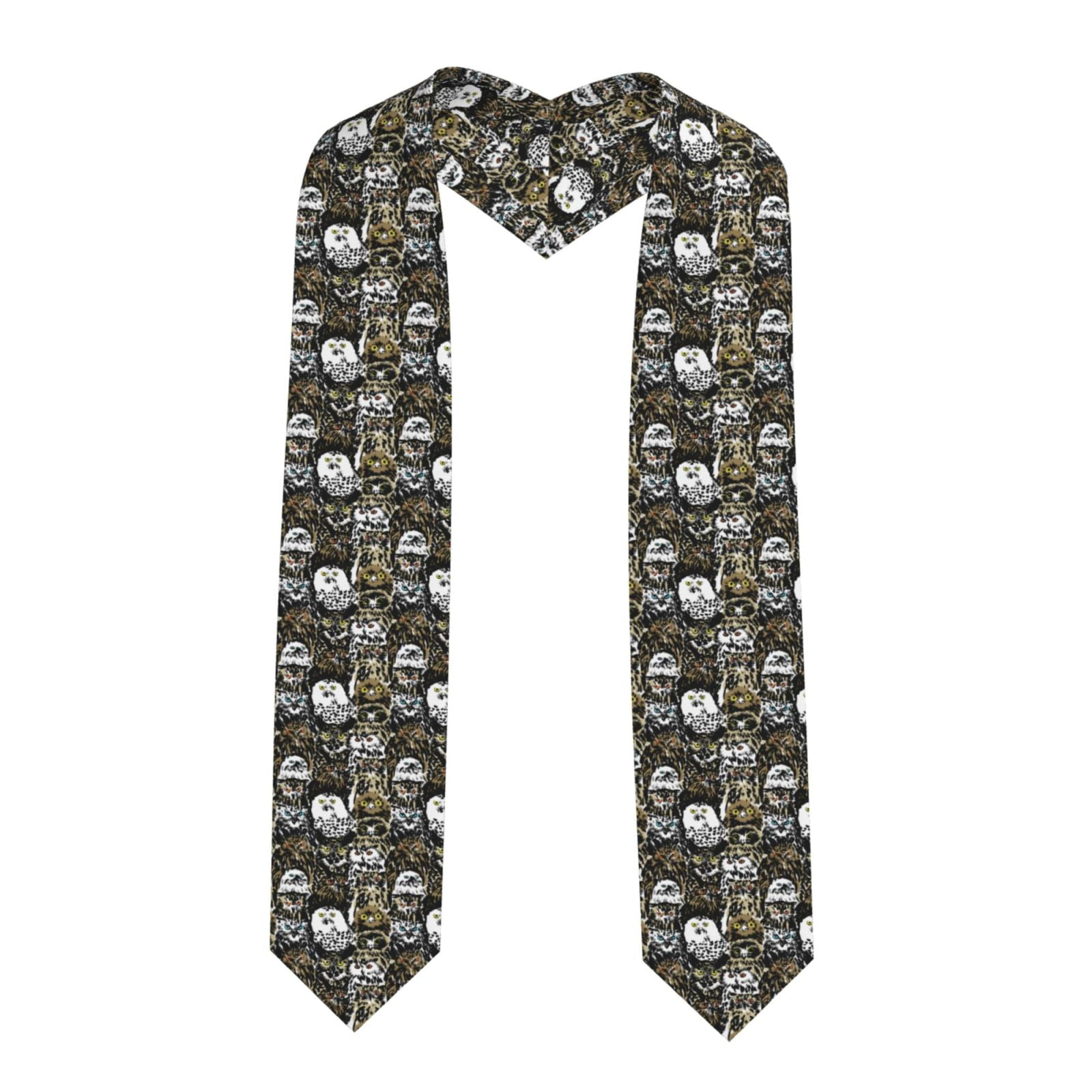 Zufioo Ink Graffiti Owl Print Graduation Shawl Ribbon, Graduation ...