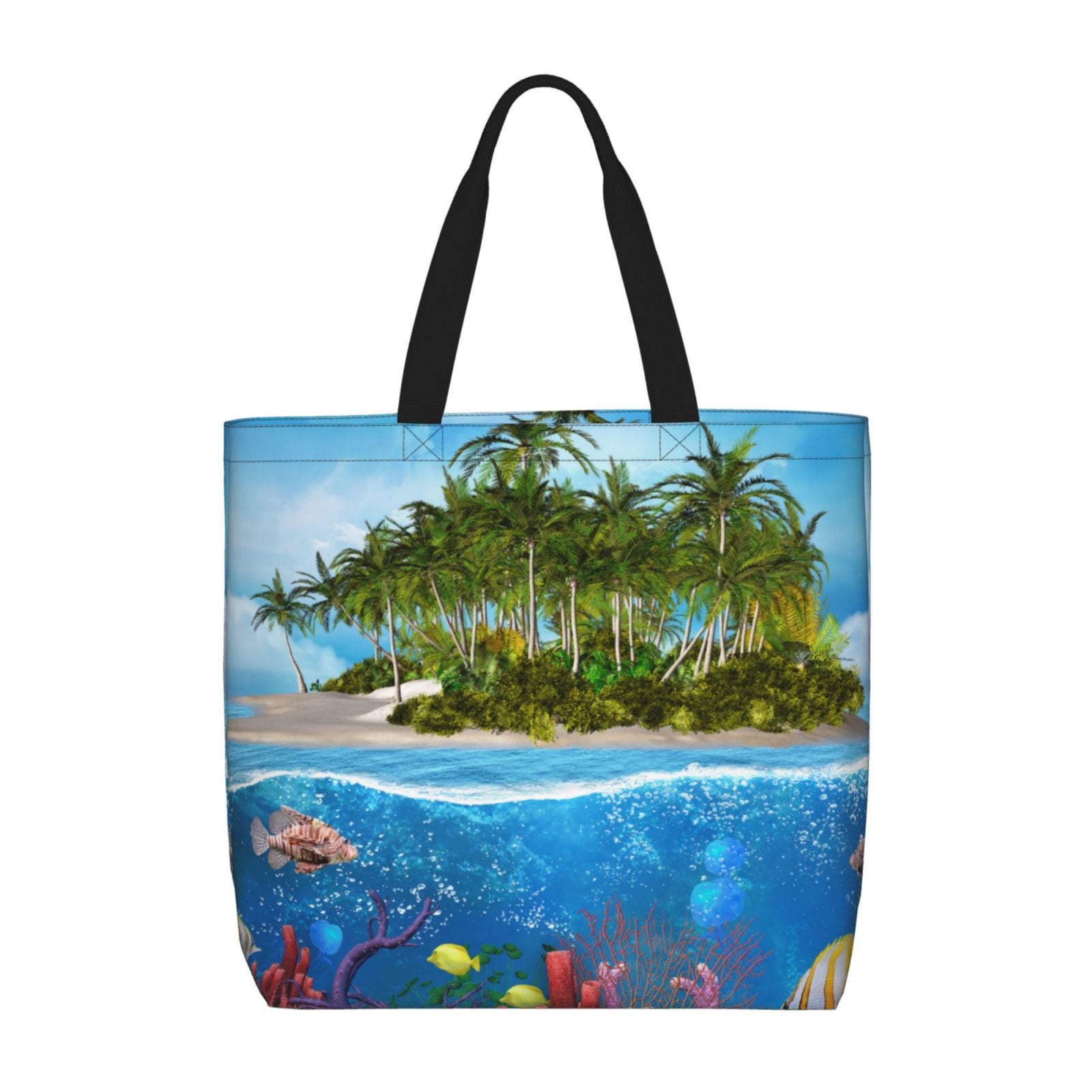 Zufioo Island And Coral Reef Print Large Capacity Single Shoulder ...