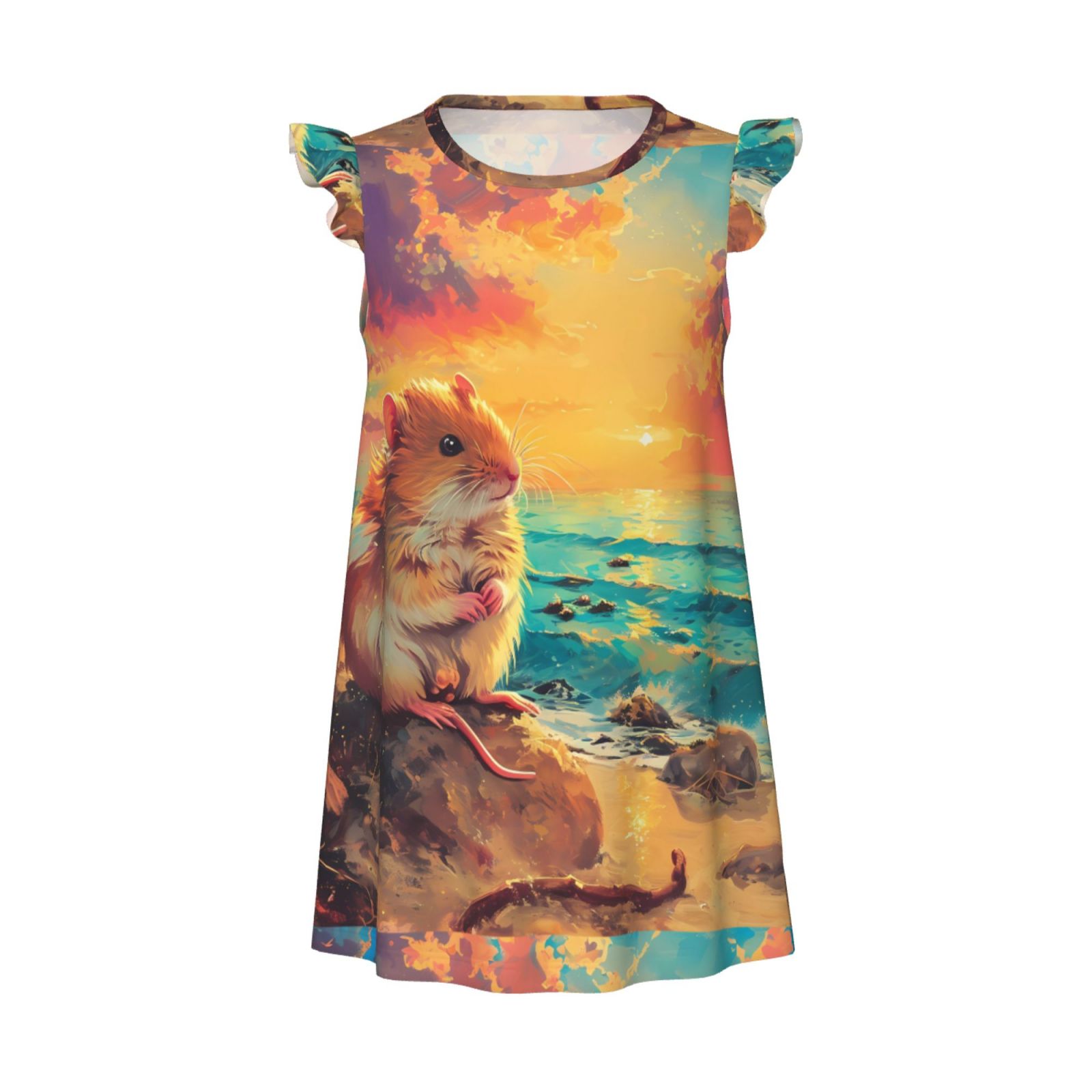 Zufioo Island Beach Guinea Pig Girls Nightgowns Toddler Girl Pajamas ...