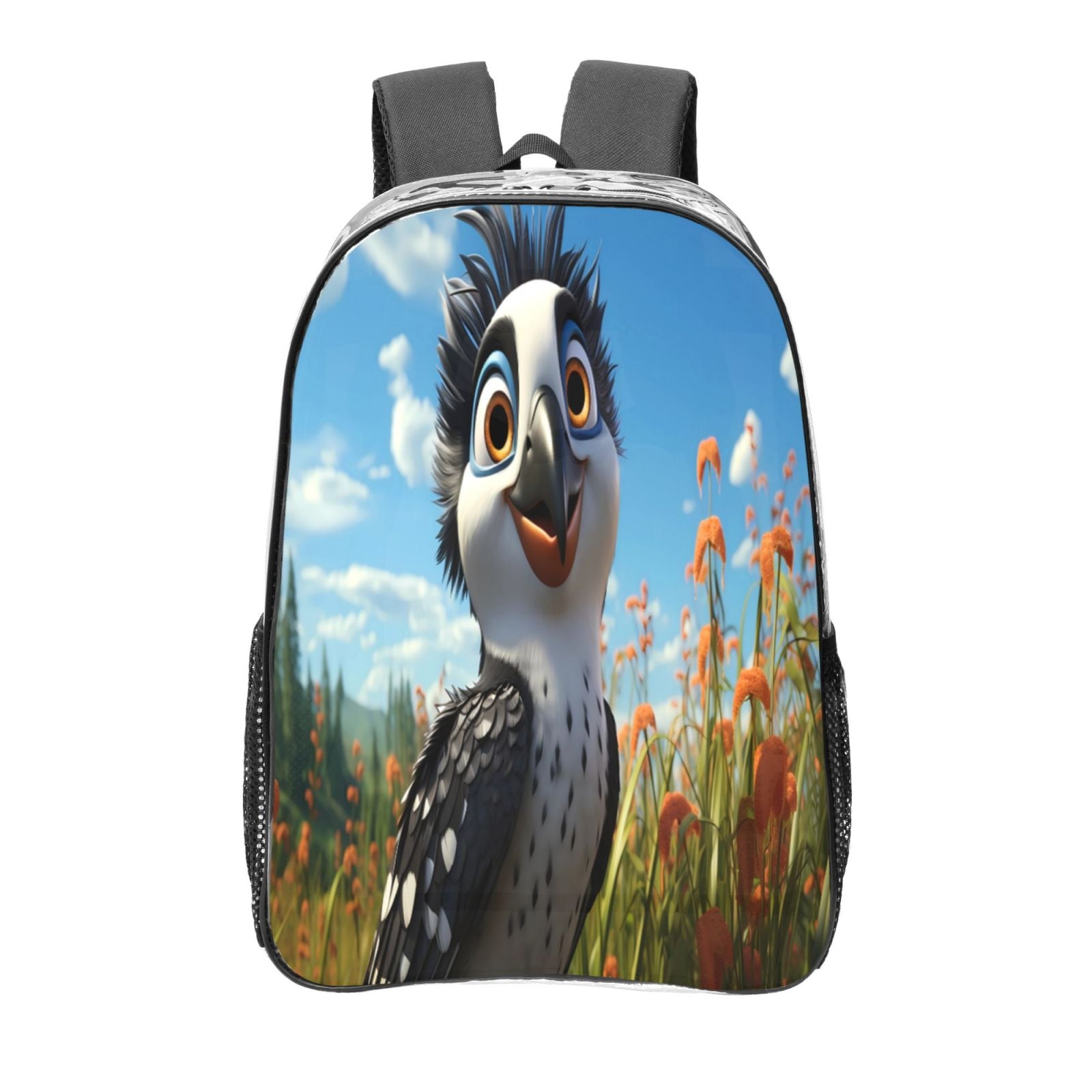 Zufioo Joyful Animated Bird Print Transparent Backpack, 16-inch PVC ...