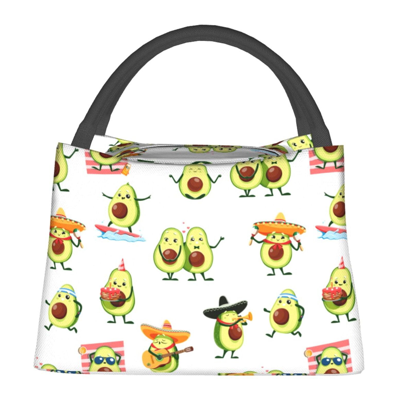 Zufioo Kawaii Mexican Avocado Insulated Reusable Grocery Bags,Cooler ...