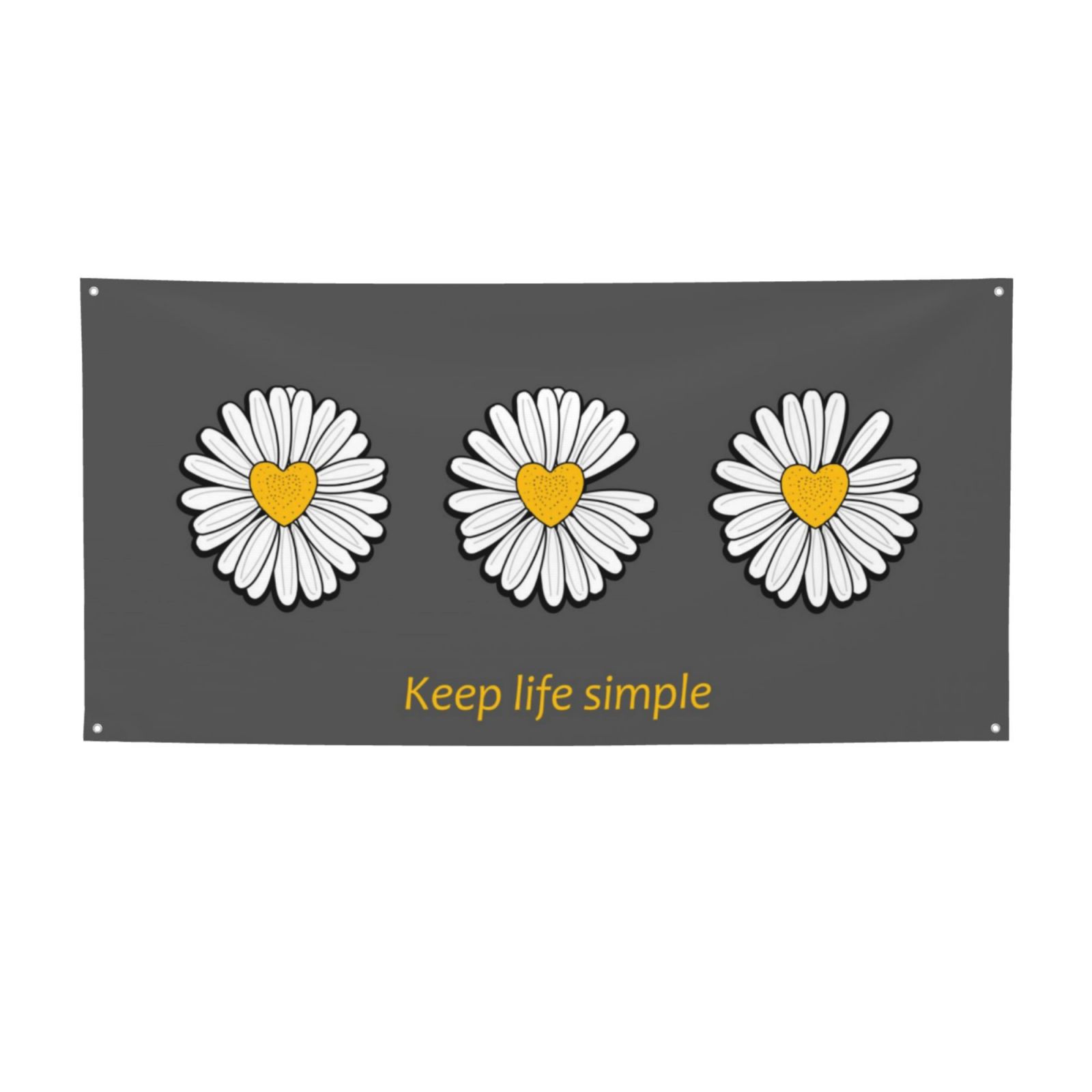 Zufioo Keep Life Simple Daisy Flower Print Holiday Banners, Party ...