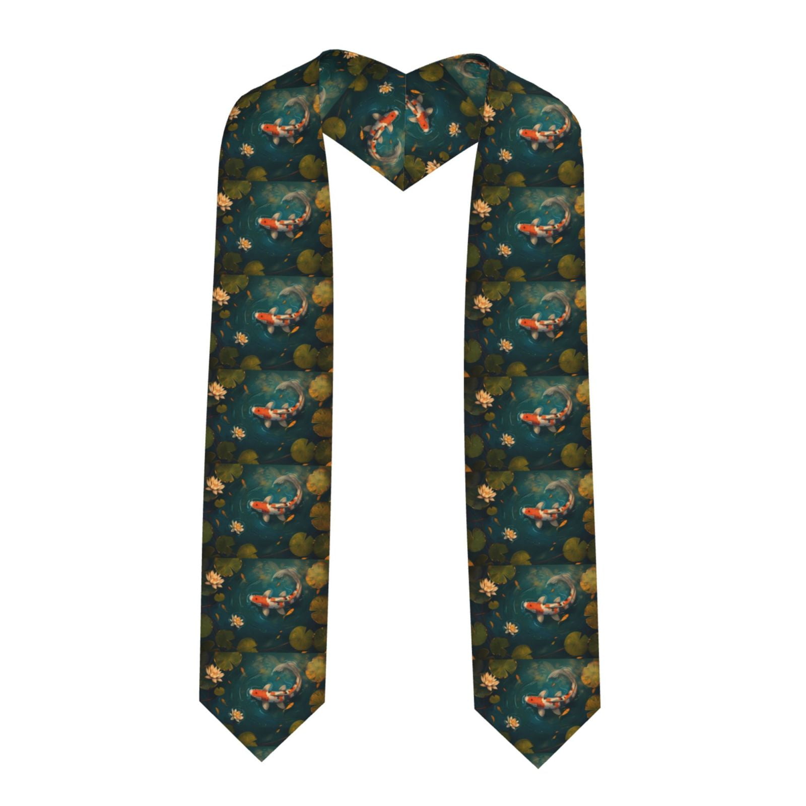 Zufioo Koi Pond Lilies Print Graduation Shawl Ribbon, Graduation Ribbon ...