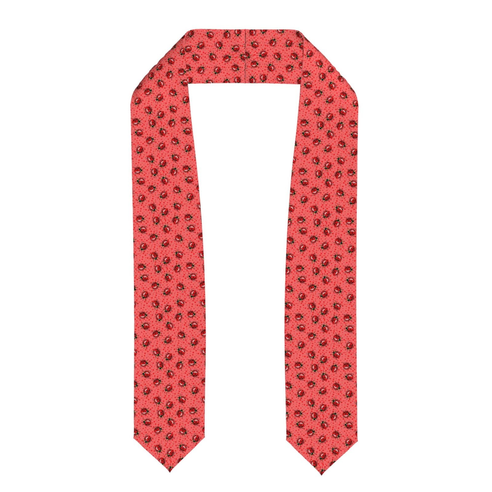 Zufioo Ladybugs On Red Polka Dot Print Graduation Shawl Ribbon ...