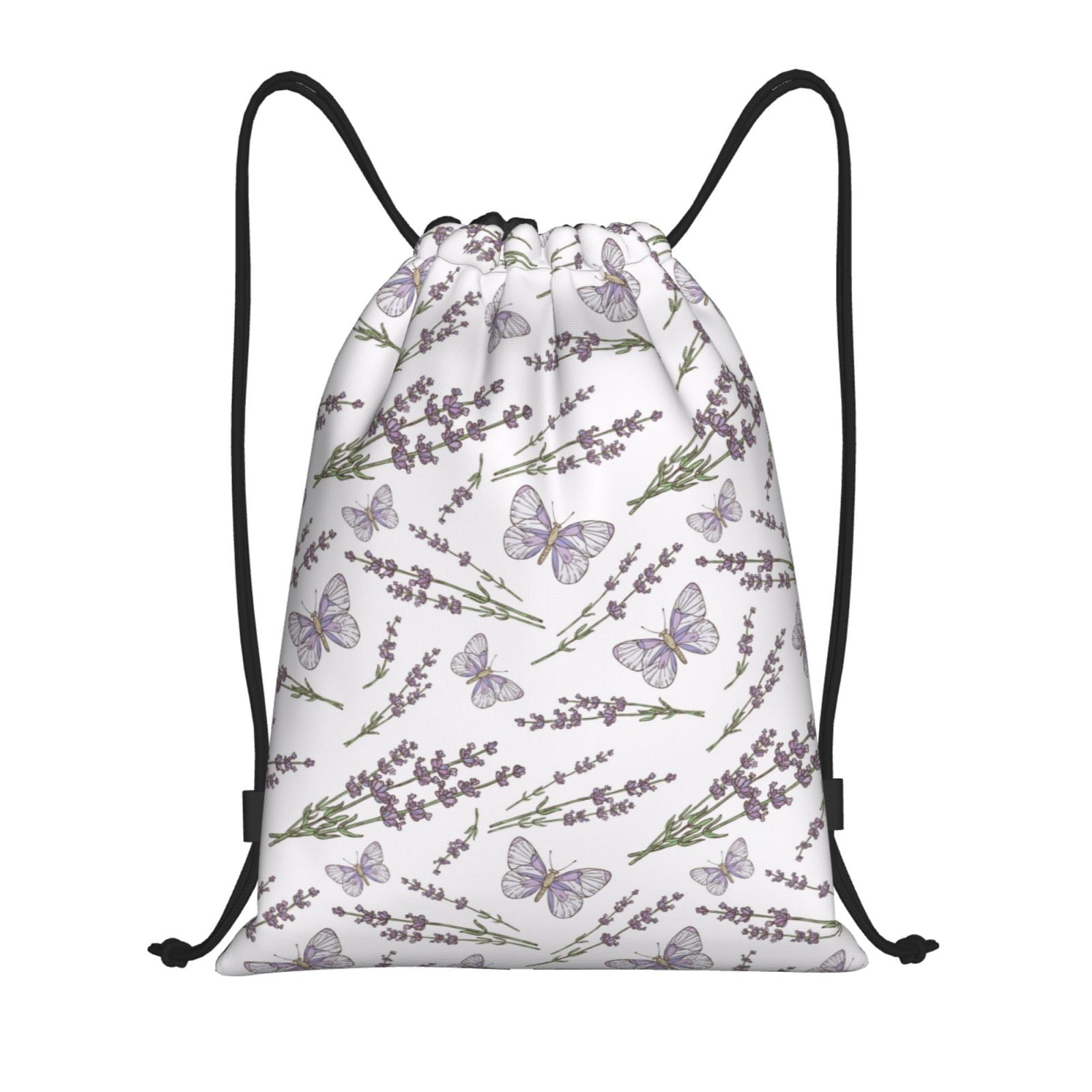 Zufioo Lavender And Butterfly Sports Cinch Sack Gym String Bags Machine ...