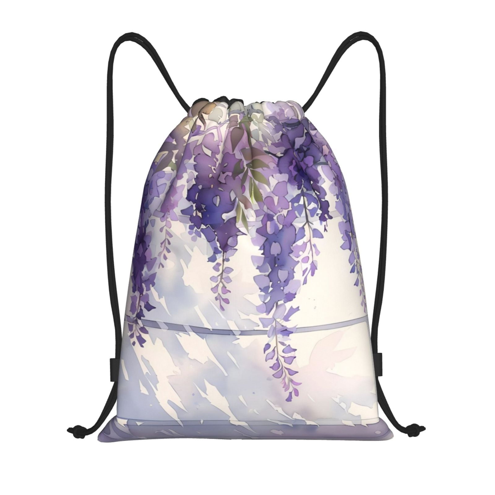 Zufioo Lavender Blooms Window Sports Cinch Sack Gym String Bags Machine ...