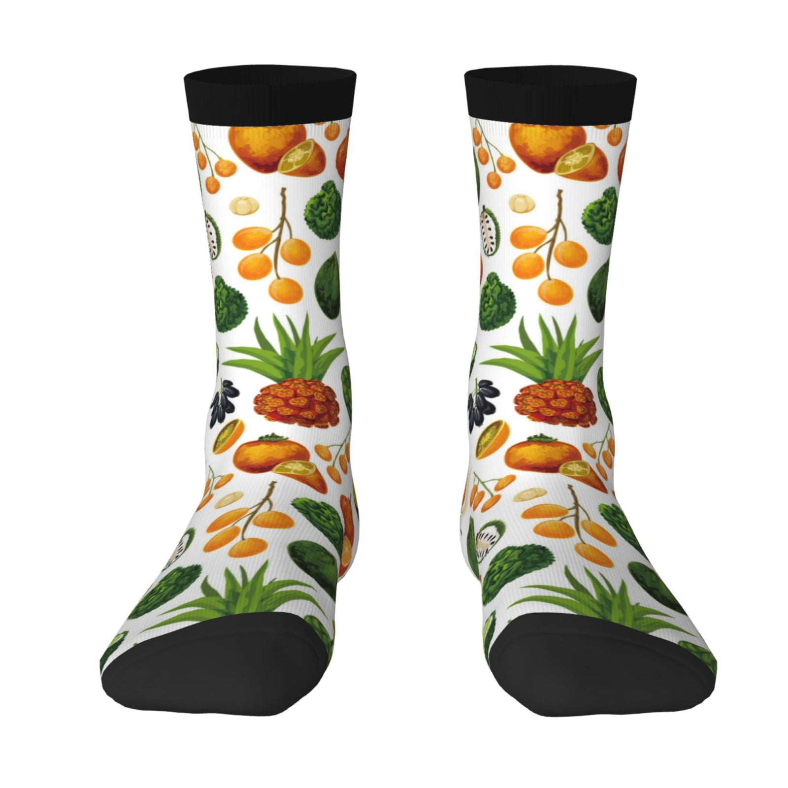 Zufioo Lemon Fruits Vegetables Print Thigh High Socks,Knee High Socks ...