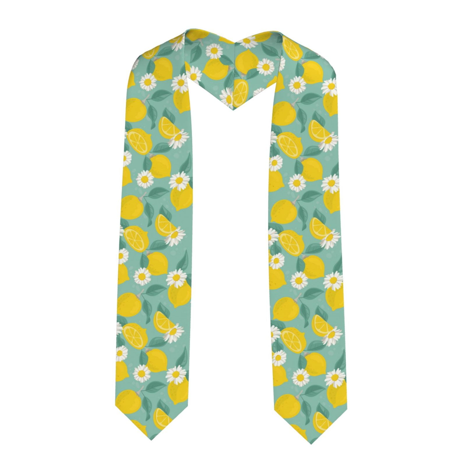 Zufioo Lemons Chamomile Flowers And Leaves Print Graduation Shawl ...