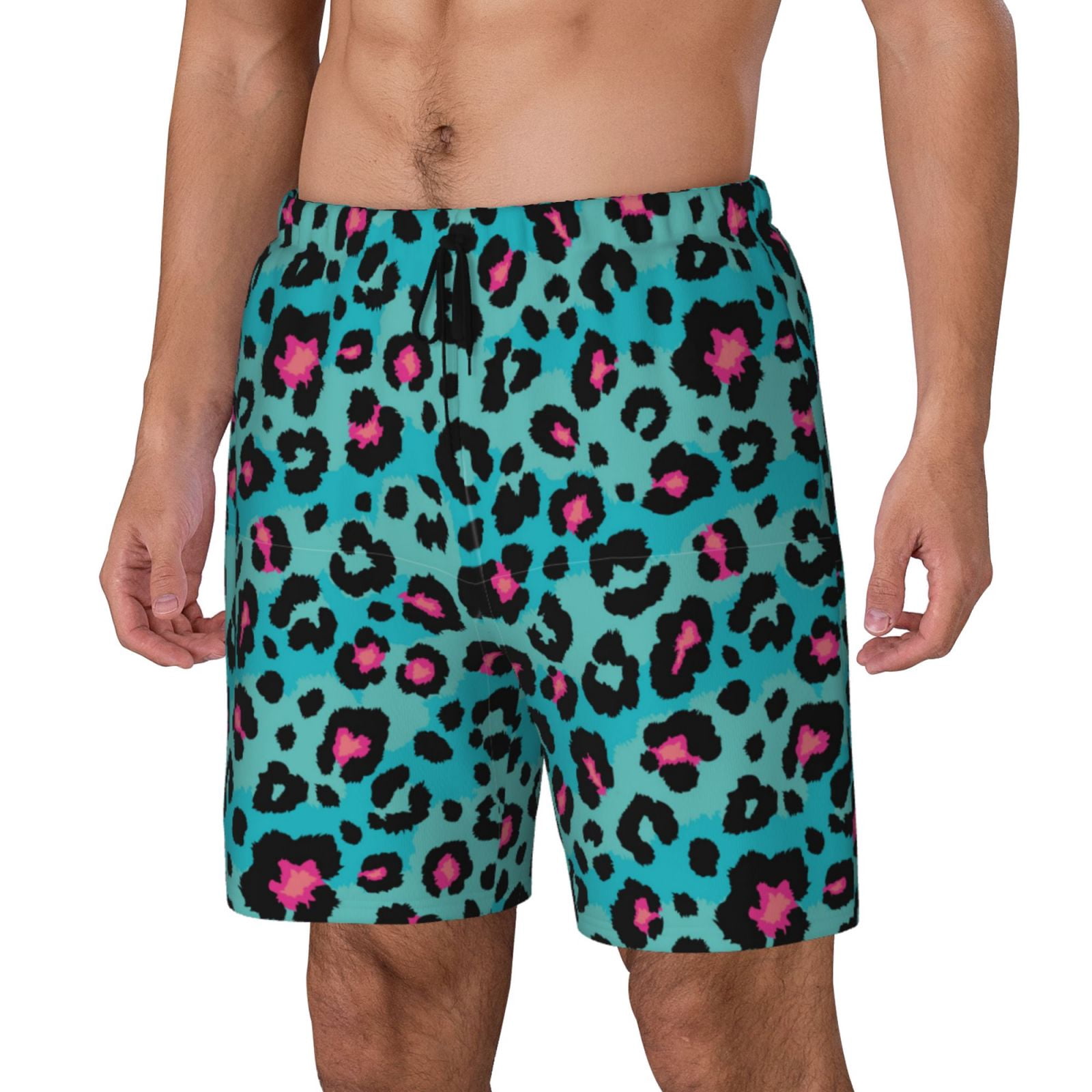 Zufioo Leopard 1 Mens Swimsuit Trunks with Compression Liner,Quick Dry ...