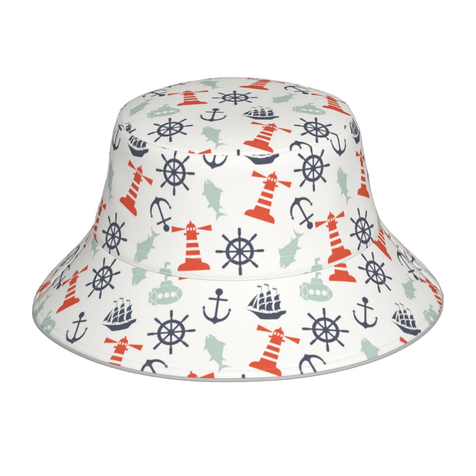 Zufioo Lighthouse Sailboat Waterproof Reflective Holographic Bucket Hat ...