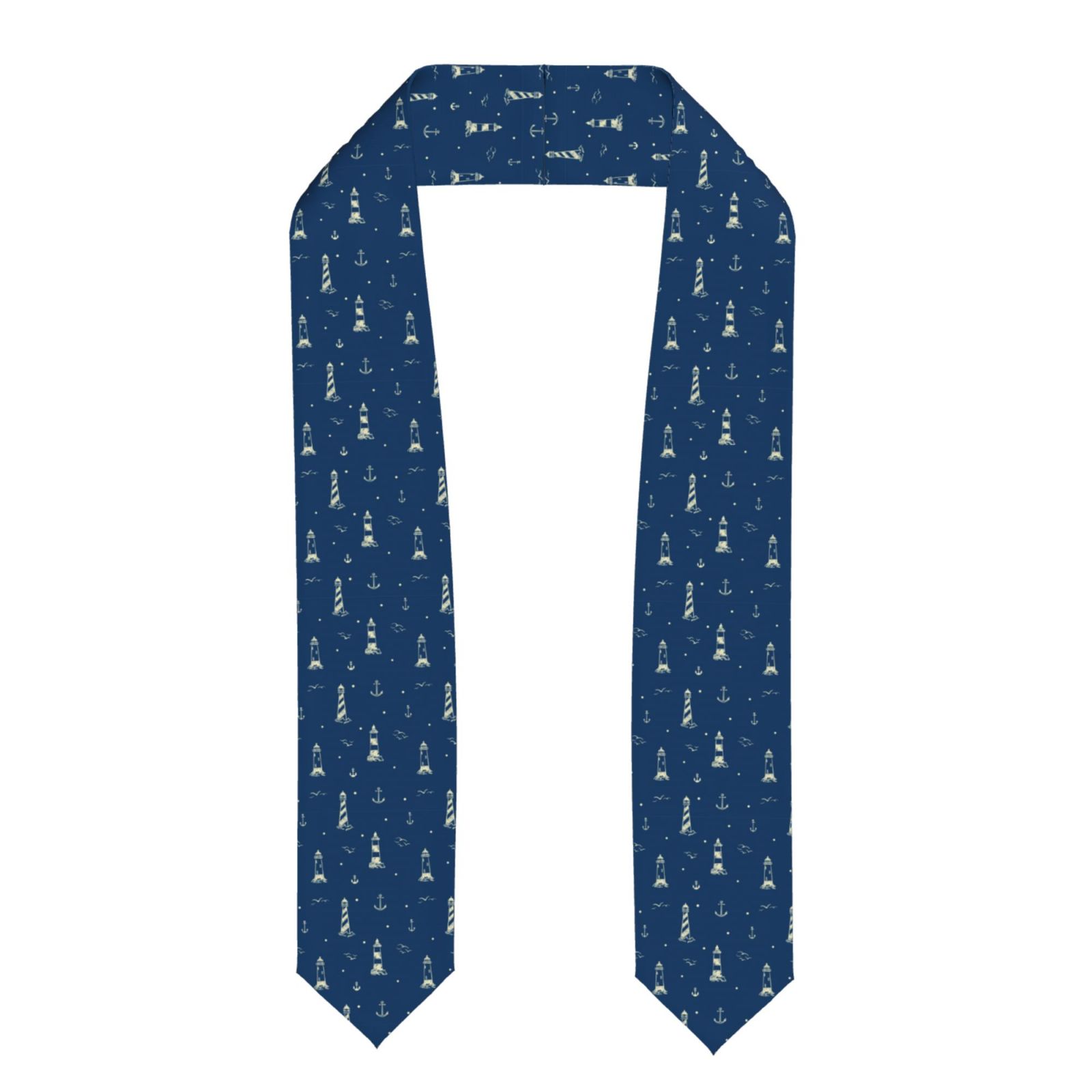 Zufioo Lighthouses and Anchors Print Graduation Shawl Ribbon ...