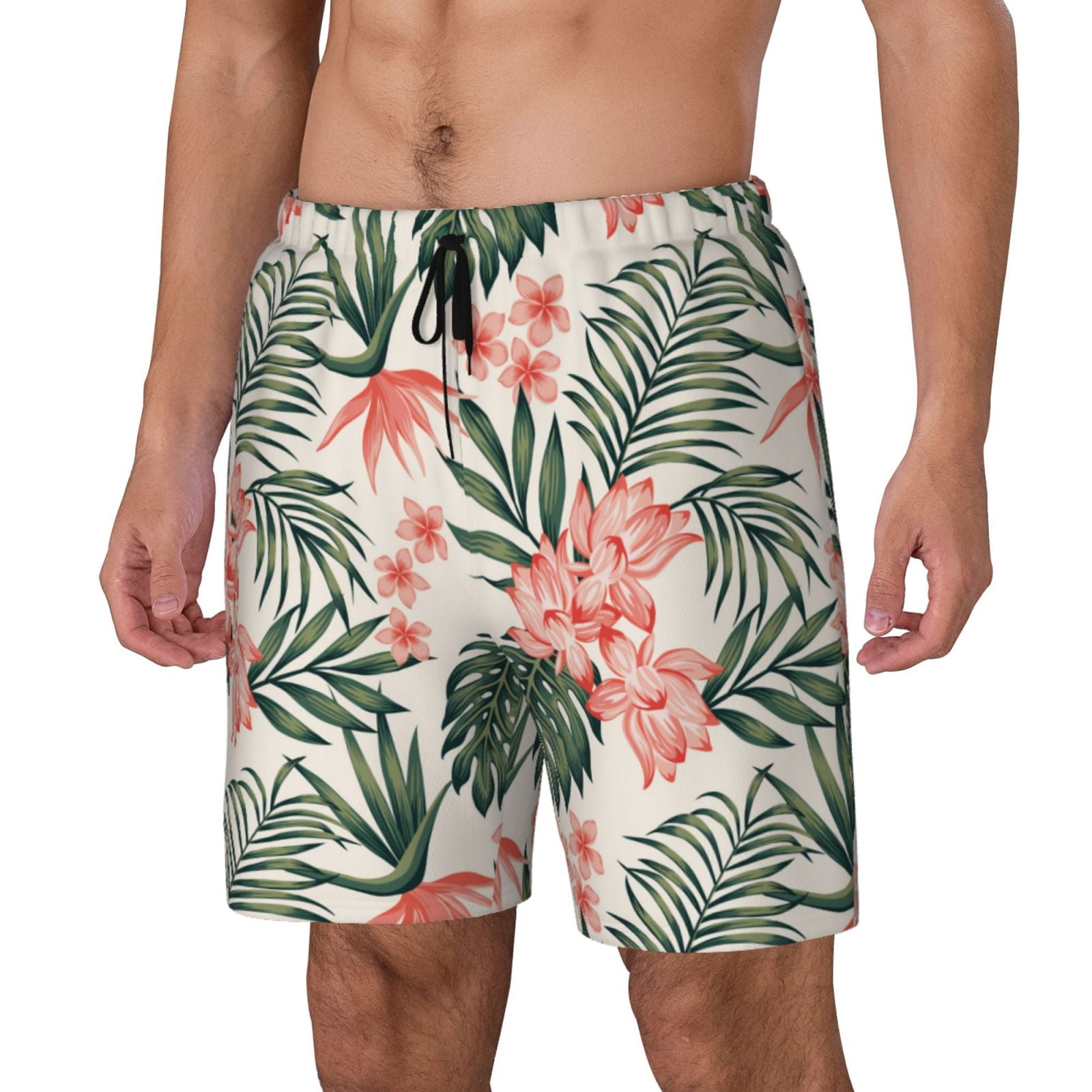 Zufioo Lilies Flowers Mens Swimsuit Trunks with Compression Liner,Quick ...