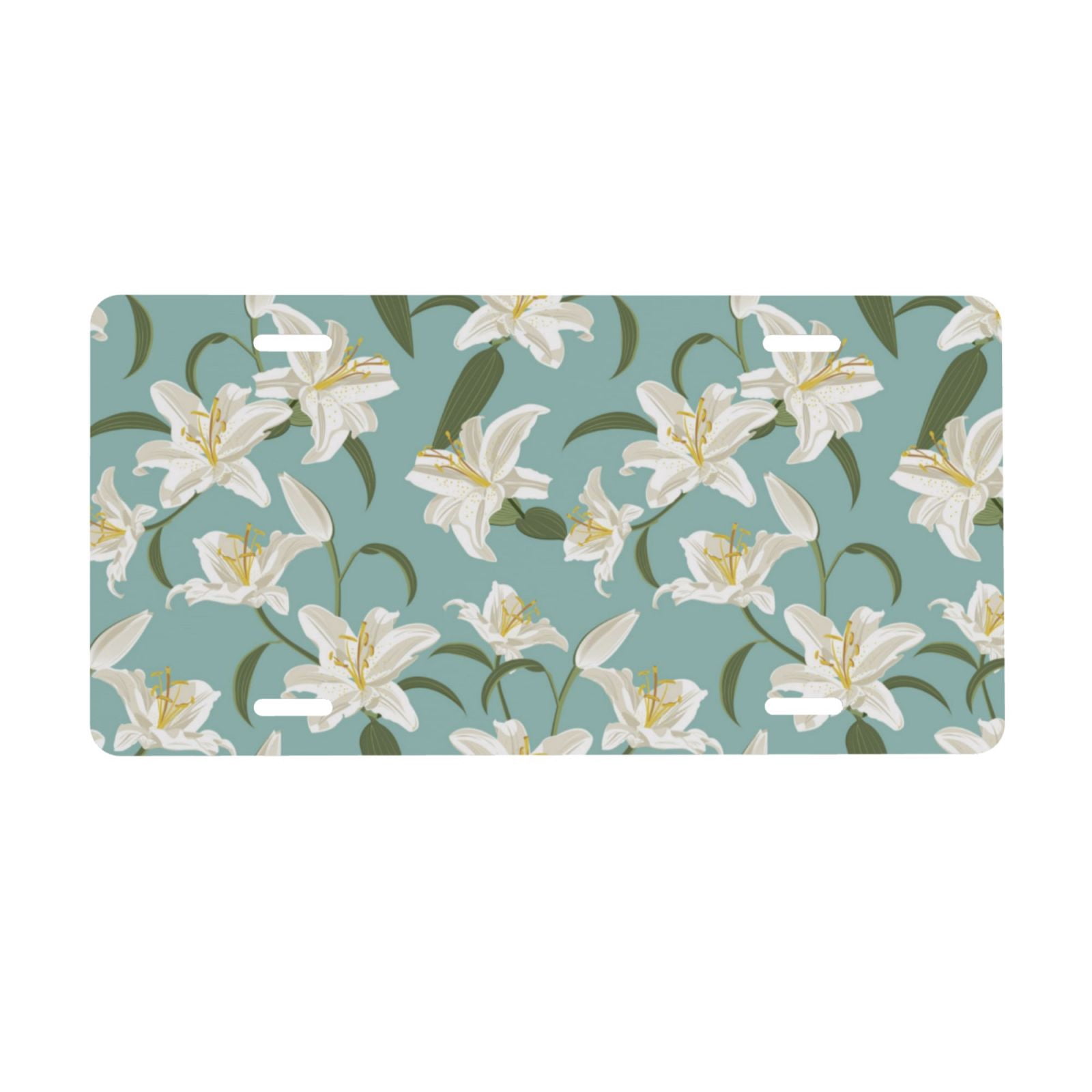 Zufioo Lilies Flowers Print Car Aluminum Front License Plate, 12x6 Inch ...