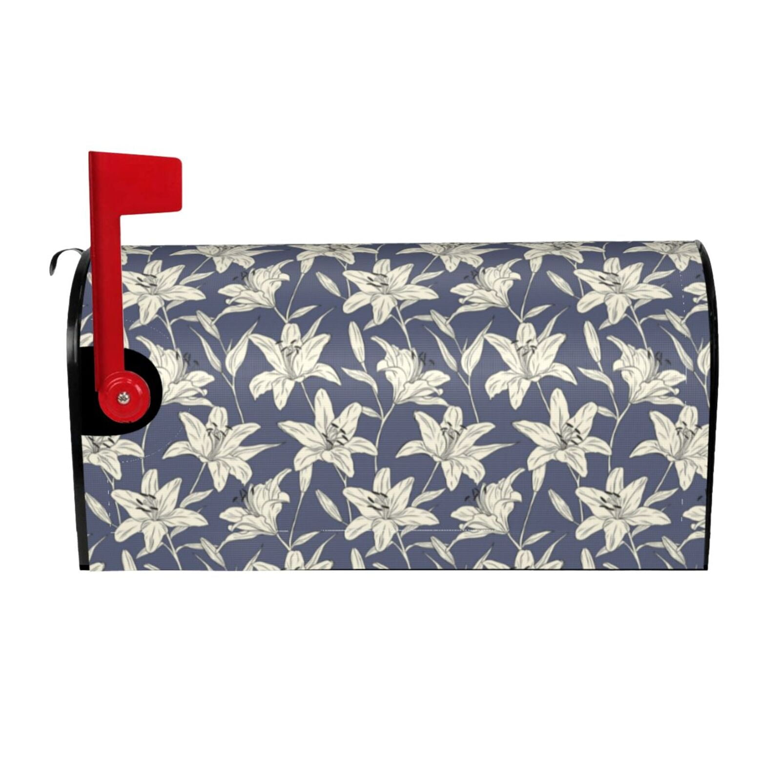 Zufioo Lilies Flowers Print Magnetic Mailbox Protective Cover, Suitable ...