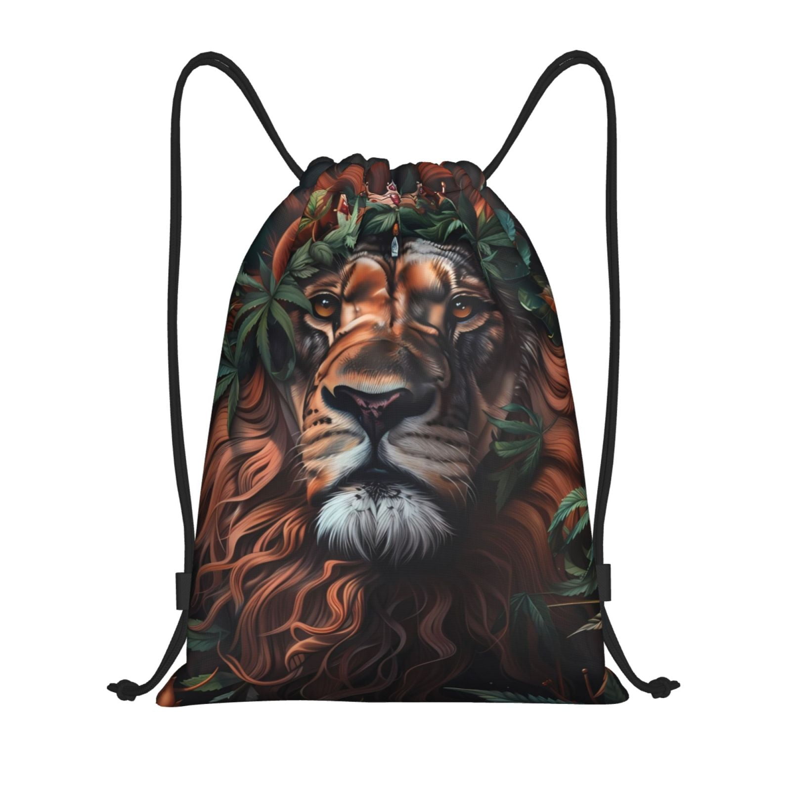 Zufioo Lion Forest Crown Sports Cinch Sack Gym String Bags Machine ...
