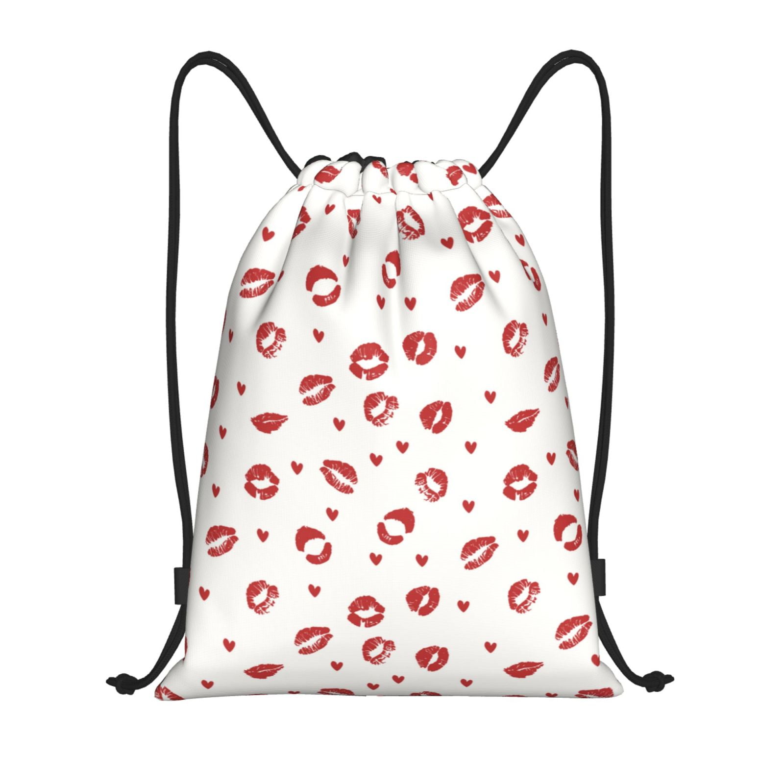 Zufioo Lips Kiss Sports Cinch Sack Gym String Bags Machine Washable ...