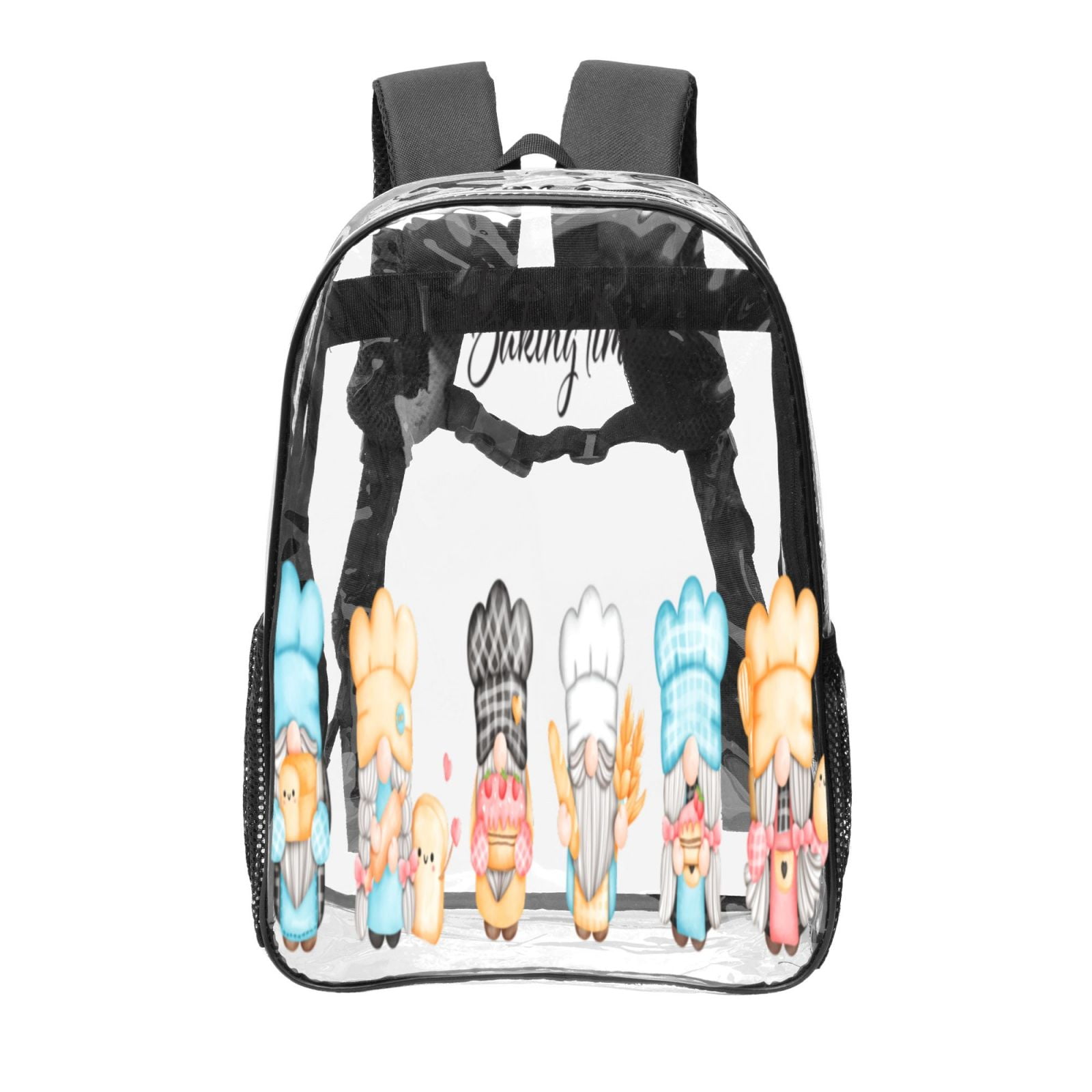 Zufioo Little Chef Gnome Print Transparent Backpack, 16-inch PVC ...