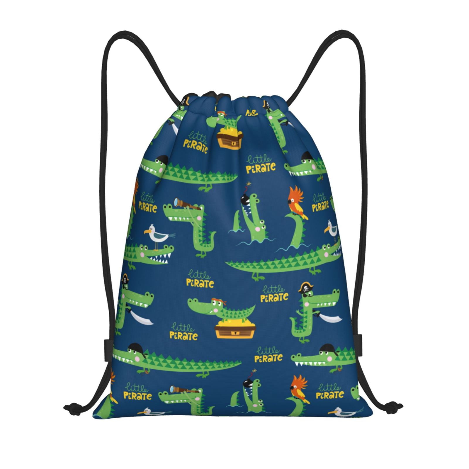 Zufioo Little Pirate Crocodile Sports Cinch Sack Gym String Bags ...