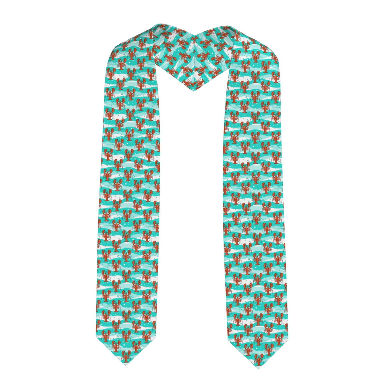 Zufioo Lobsters Of Turquoise Waves Print Graduation Shawl Ribbon ...