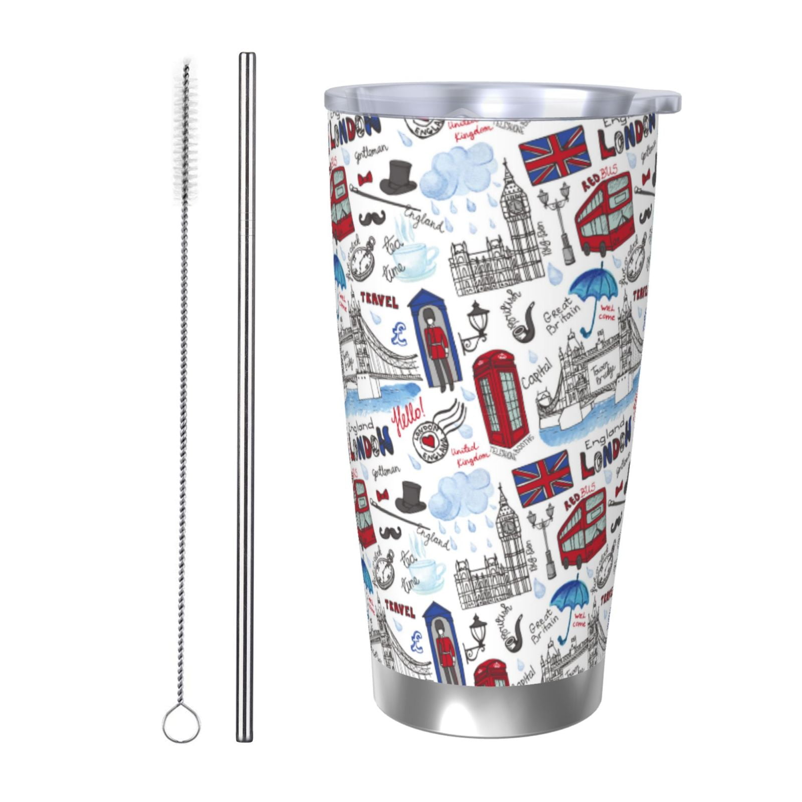 Zufioo London Landmark2 Print 20OZ Stainless Steel Car Cup, Direct ...