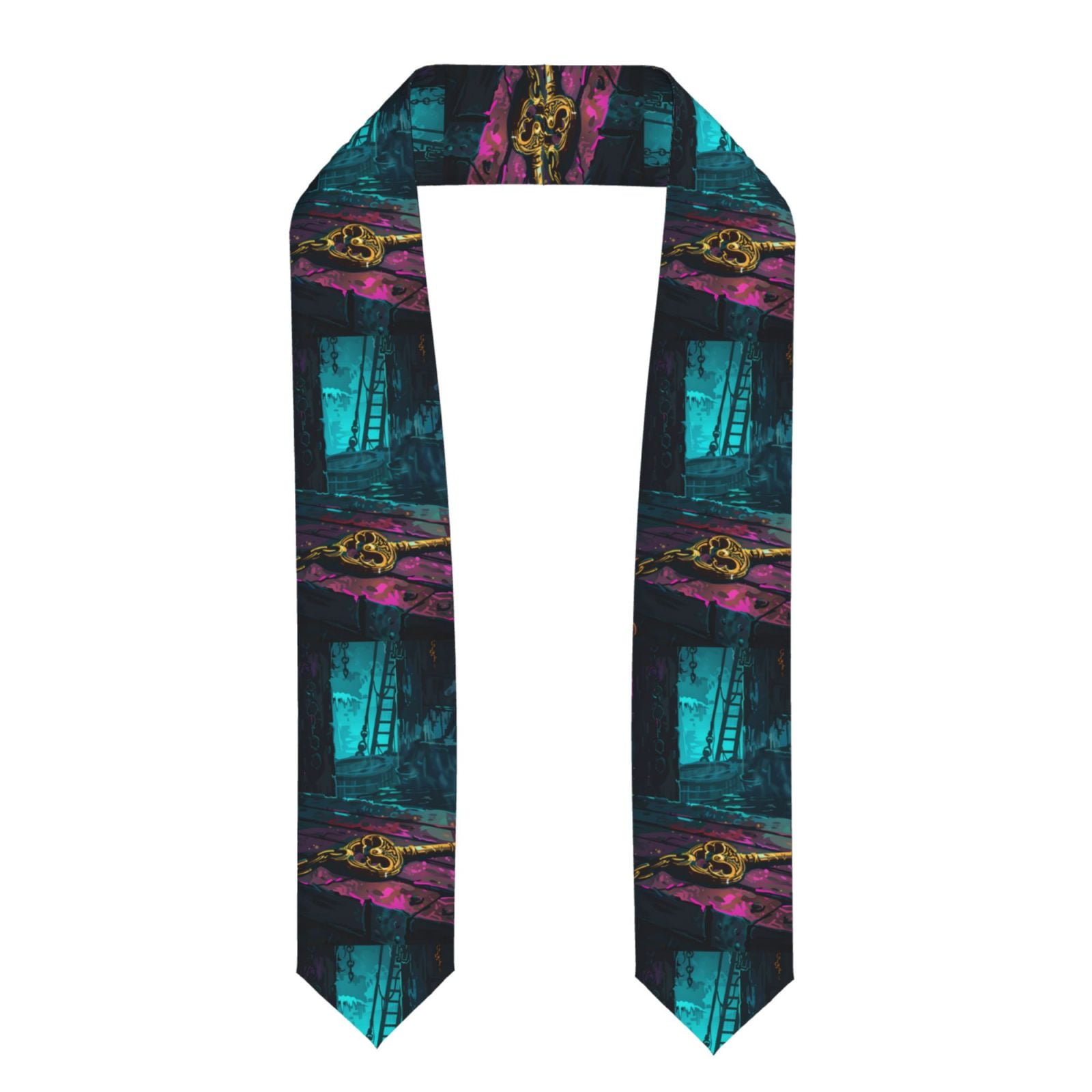 Zufioo Lost Golden Key Print Graduation Shawl Ribbon, Graduation Ribbon ...