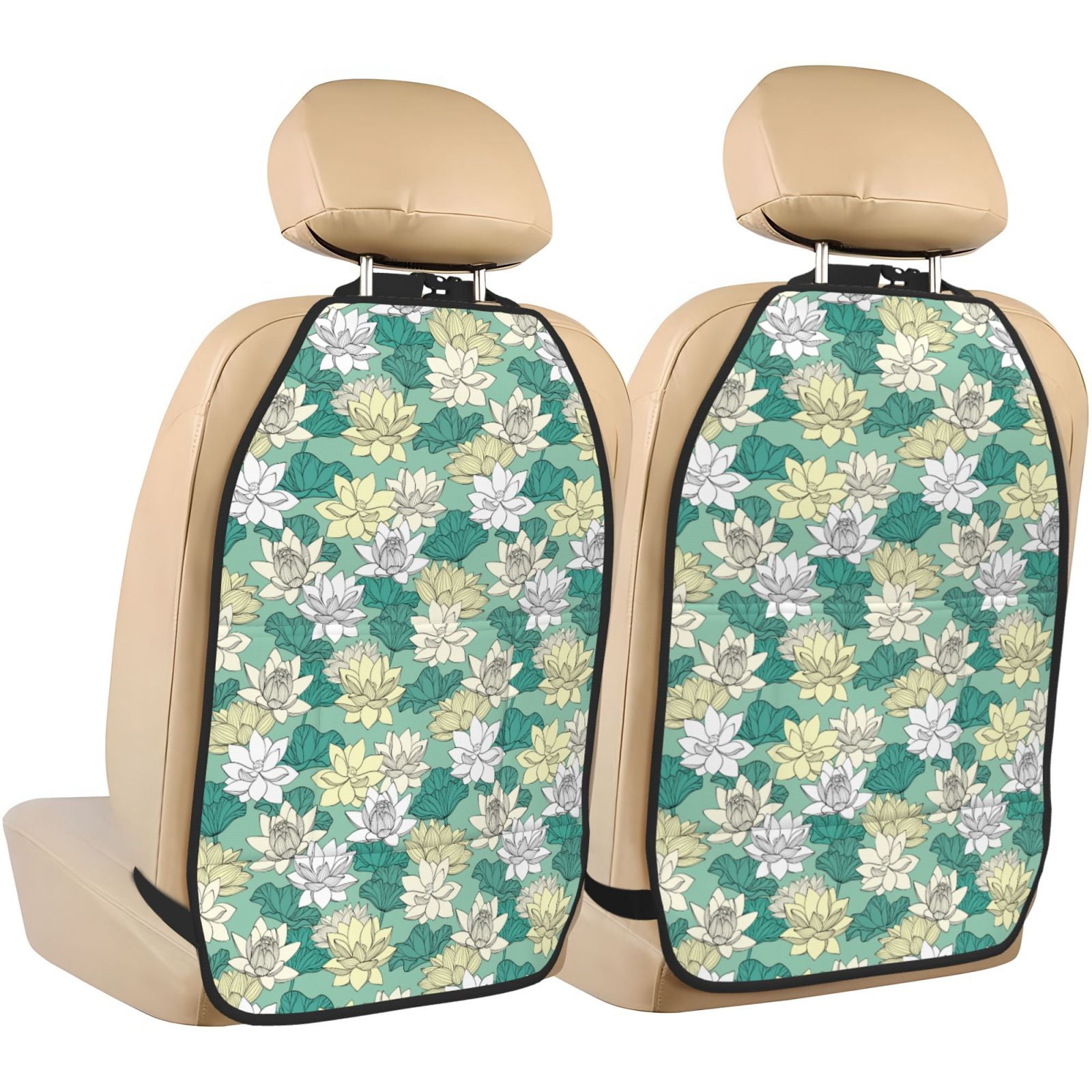 Zufioo Lotus Flower1 for Car Seat Kick-Proof Storage Pads 2 Pack, Anti ...