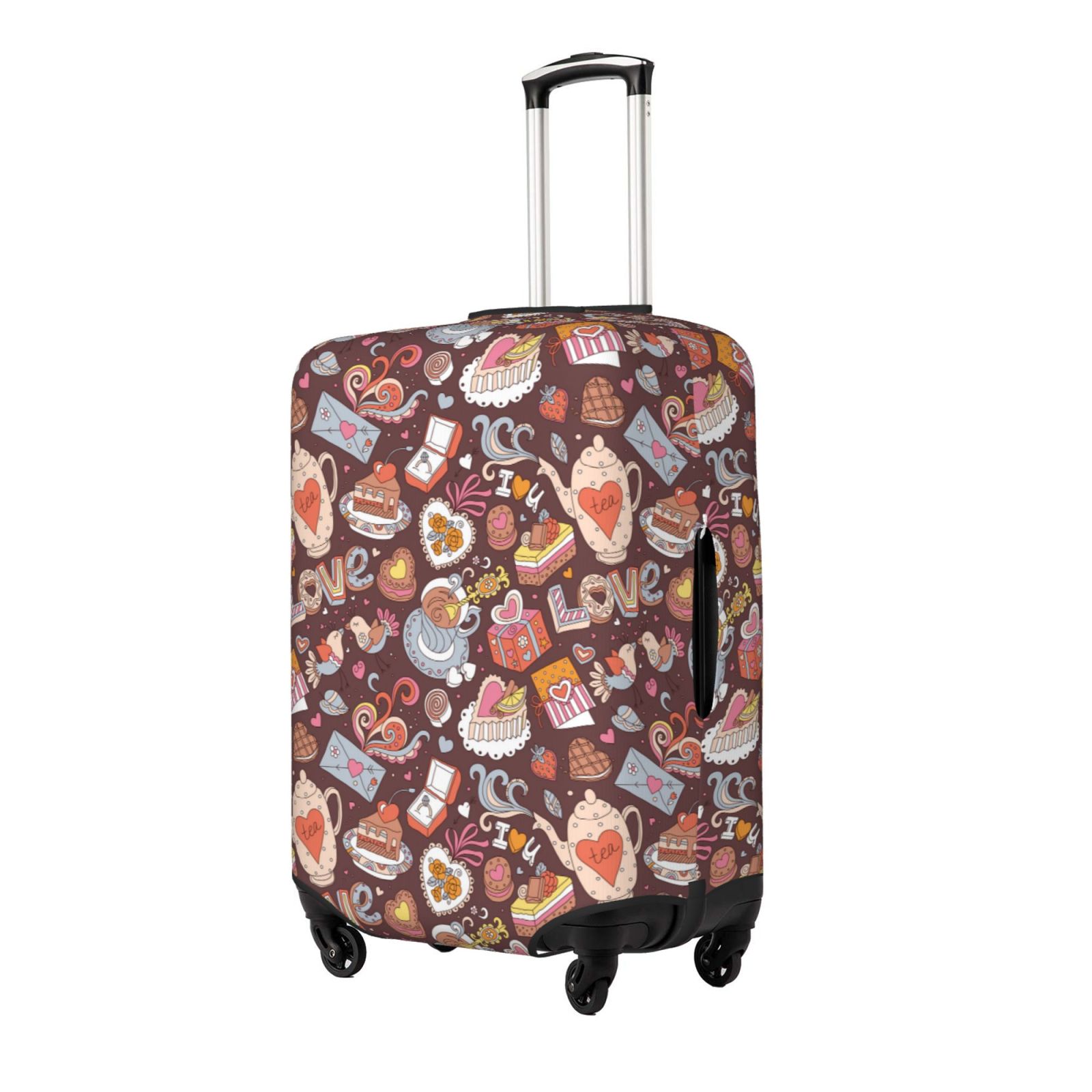 Zufioo Love Heart Print Luggage Case Protective Cover, Zippered Anti ...