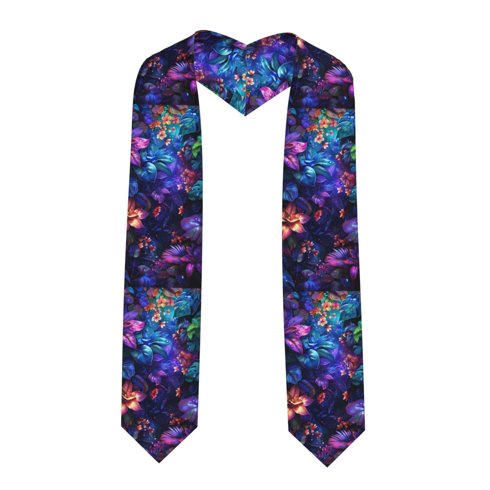 Zufioo Magic Colorful Forest Leaves Print Graduation Shawl Ribbon ...