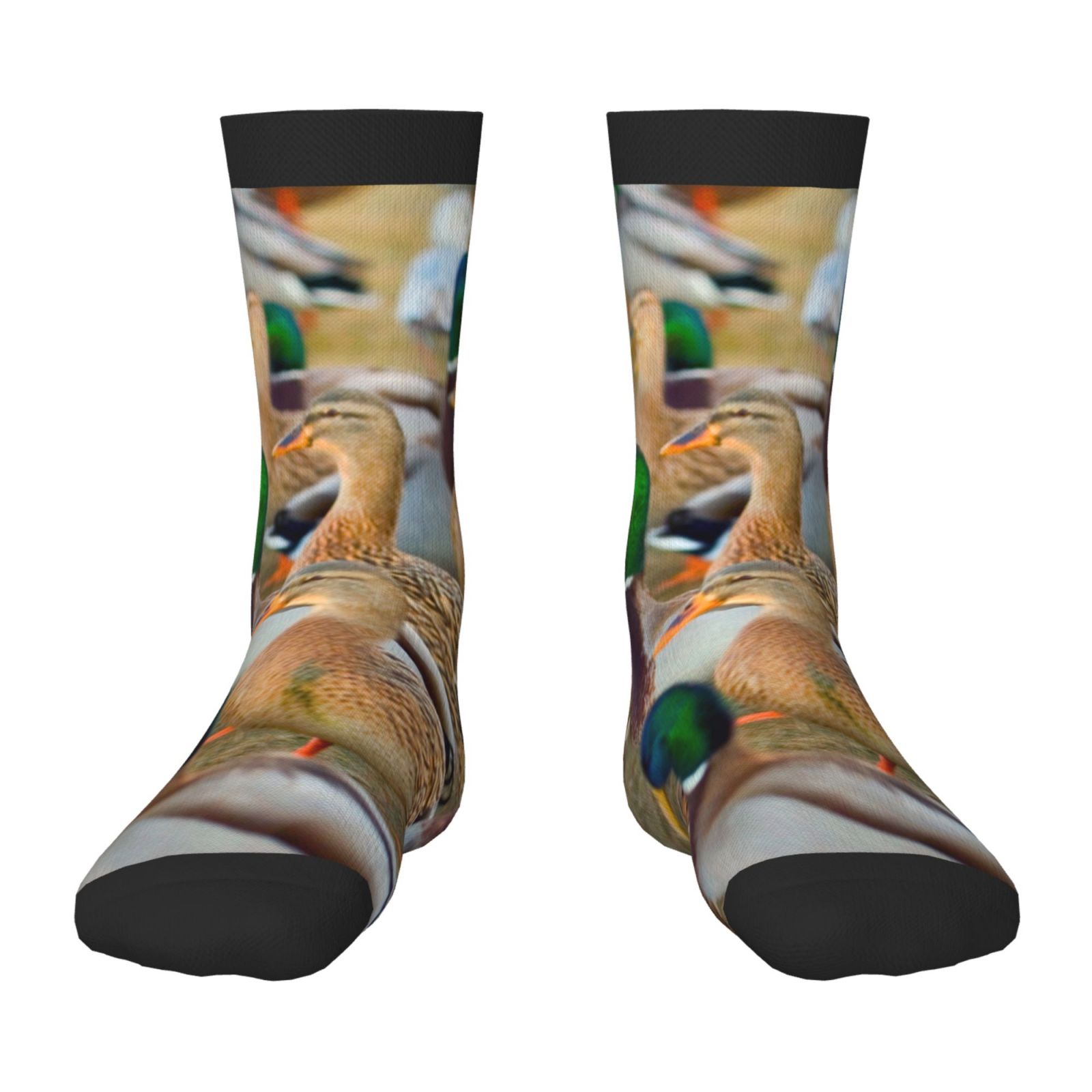 Zufioo Mallard Ducks Print Children's Mid-tube Socks, Contrast Color ...