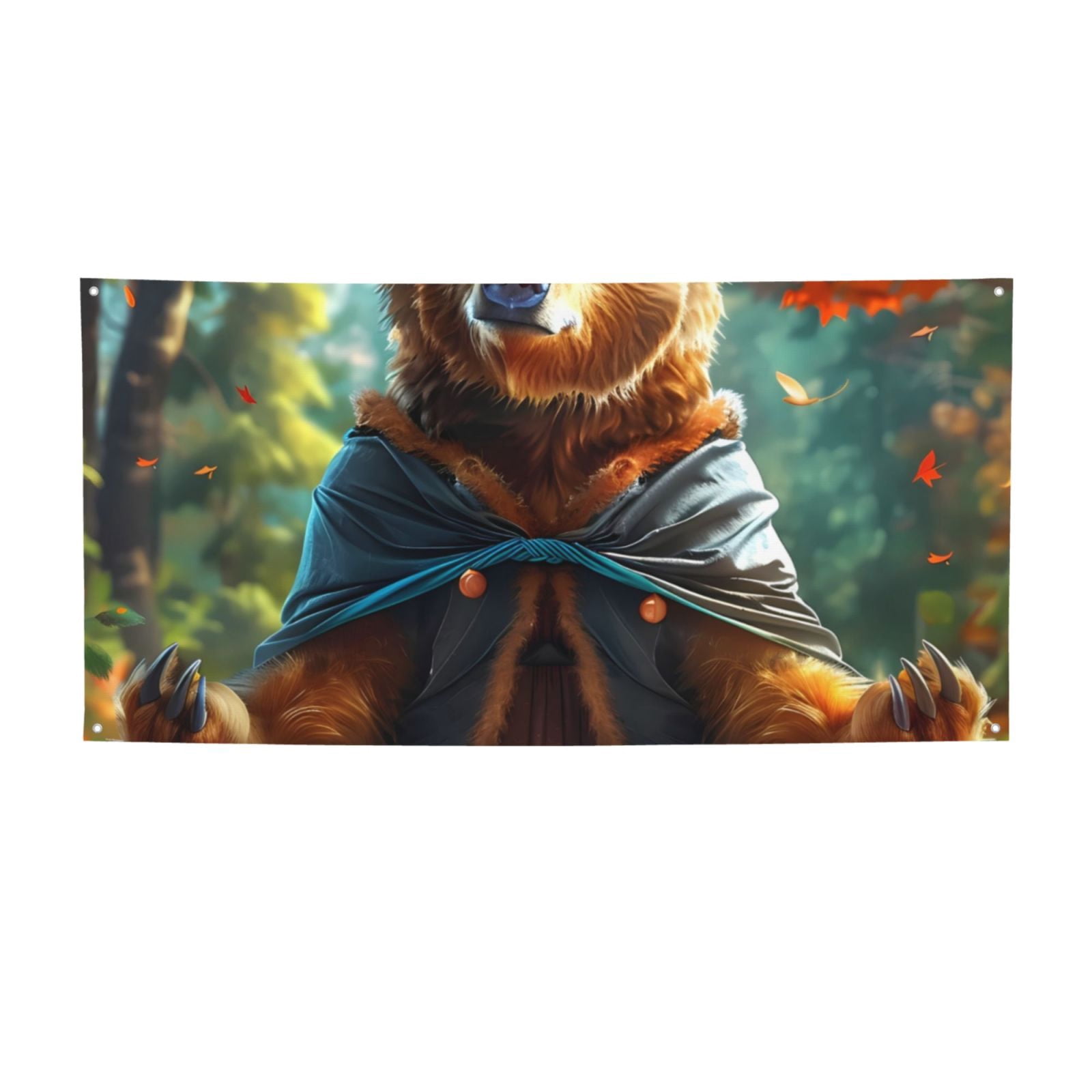 Zufioo Maple Meditating Bear Print Holiday Banners, Party Banners ...