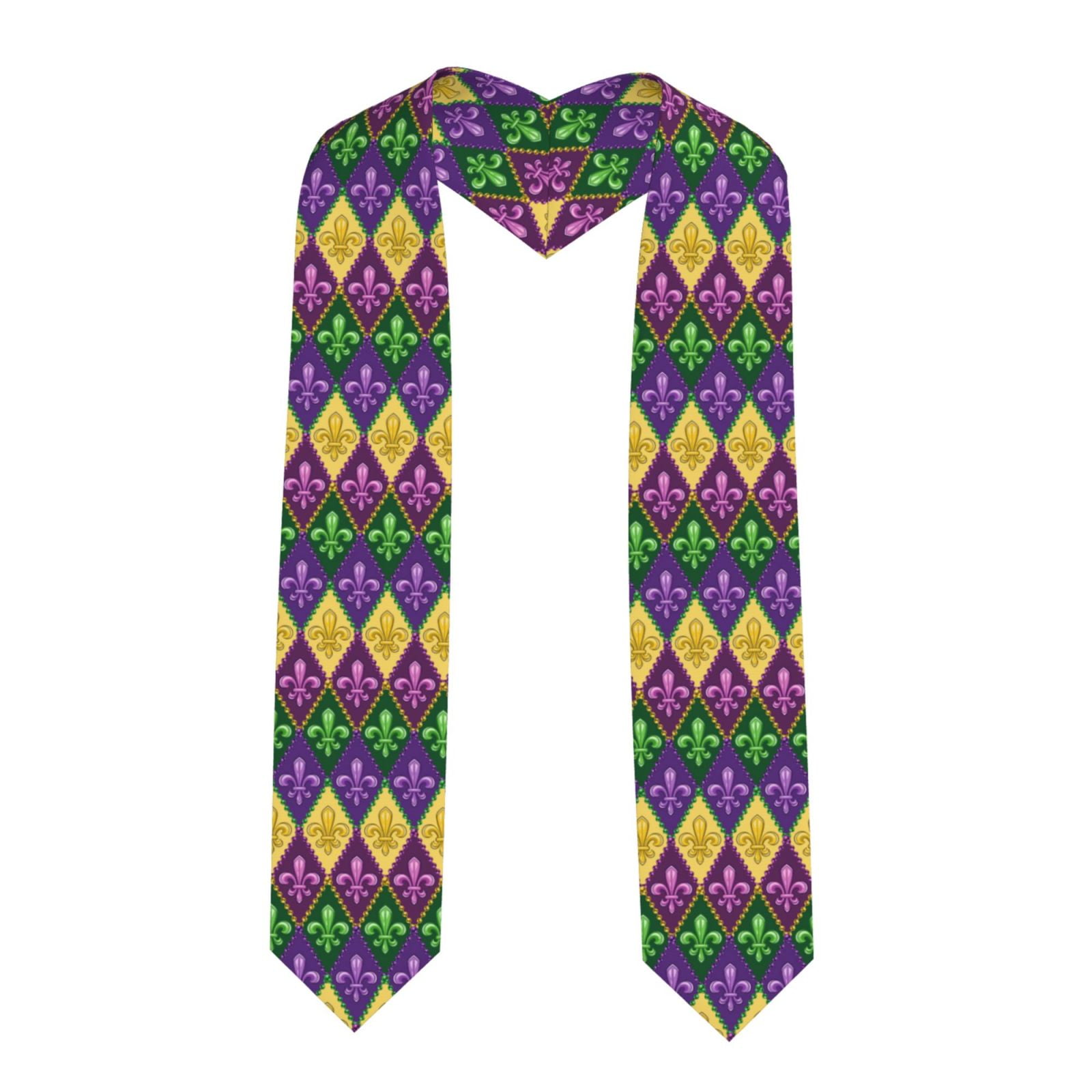 Zufioo Mardi Gras4 Print Graduation Shawl Ribbon, Graduation Ribbon for ...