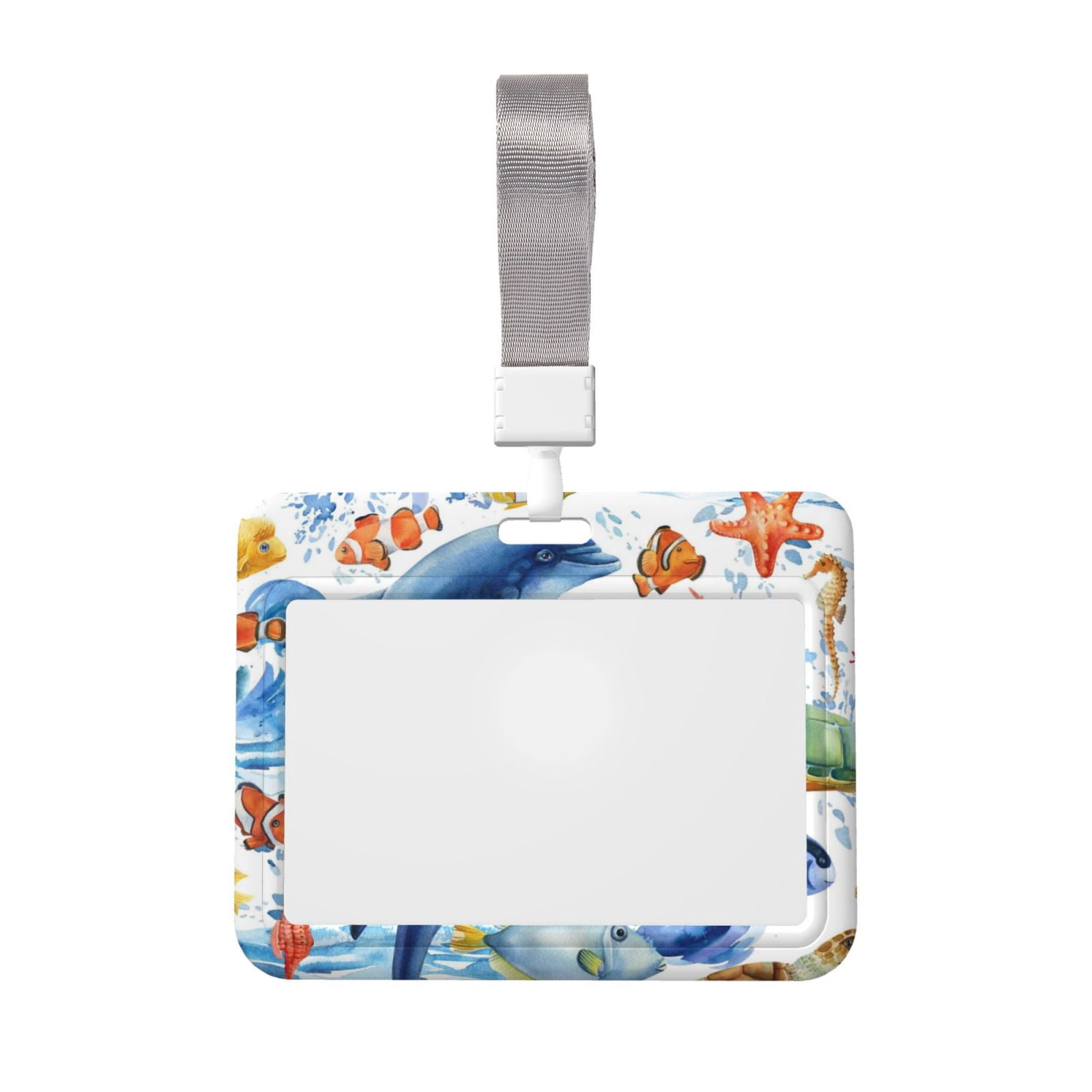 Zufioo Marine Animals Print Work Badge Protective Case, Waterproof ...
