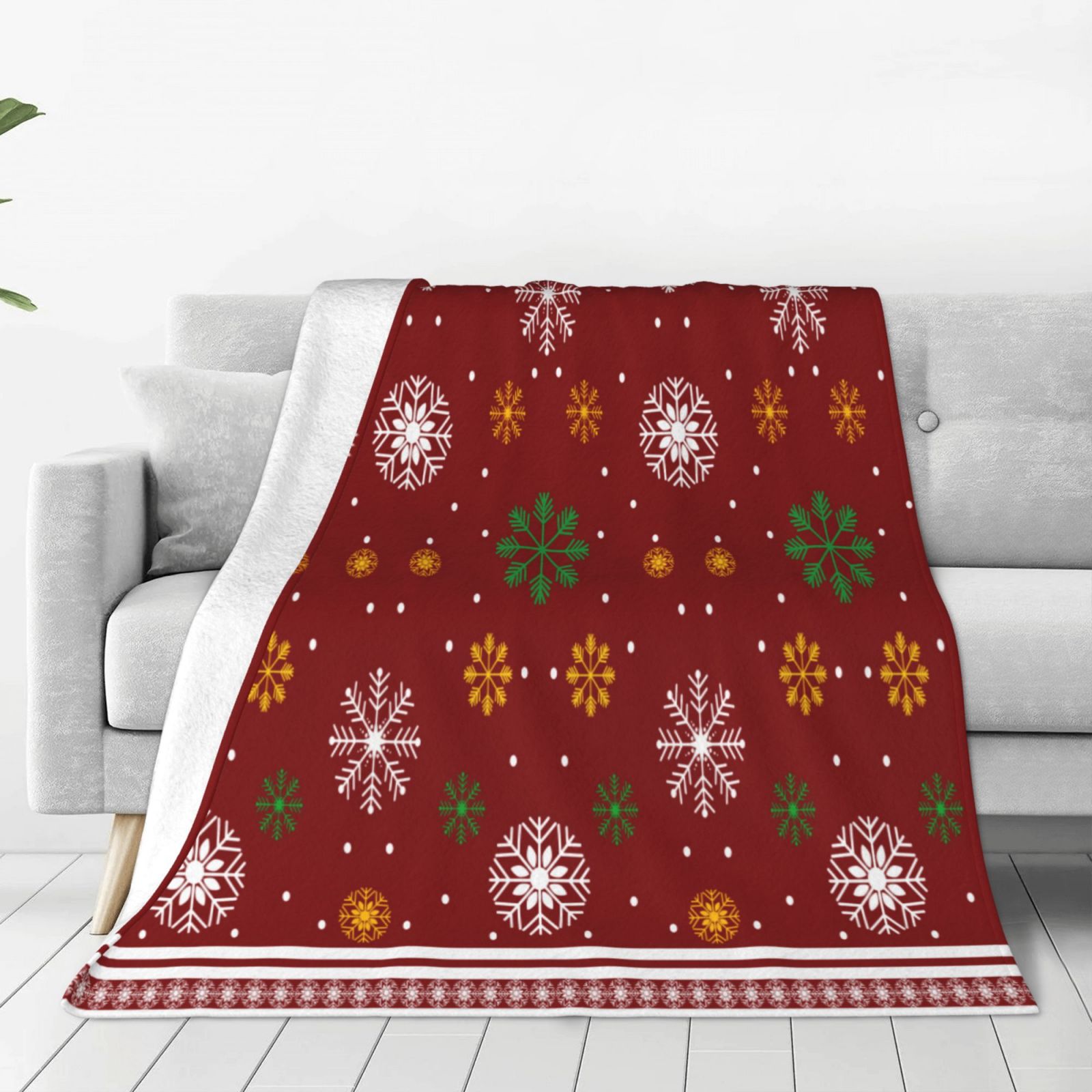 Zufioo Merry Christmas Fleece Blanket Queen Size,Plush Bed Blanket ...