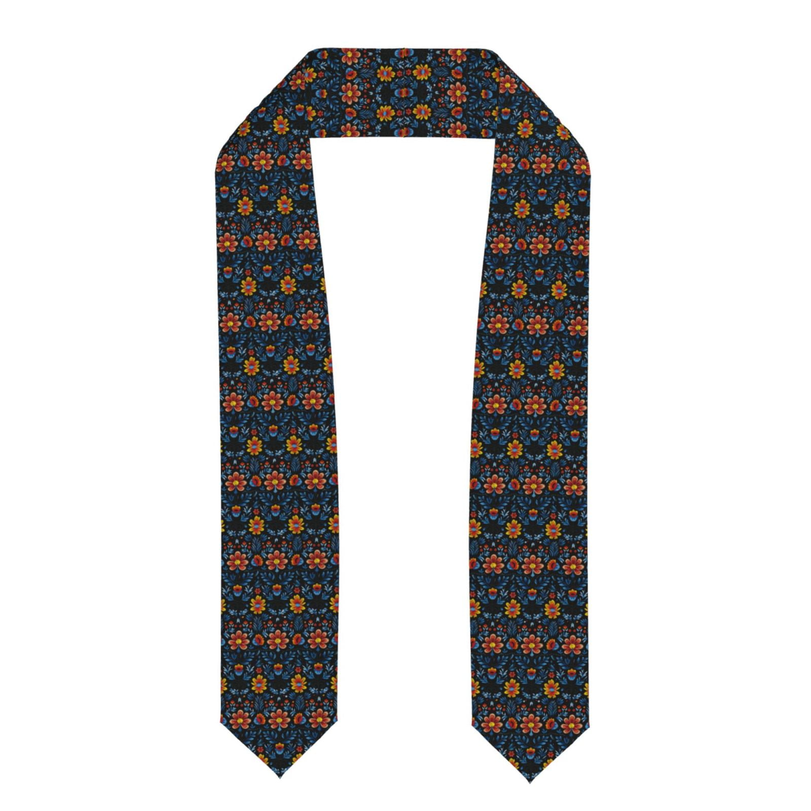 Zufioo Mexican Flower Print Graduation Shawl Ribbon, Graduation Ribbon ...
