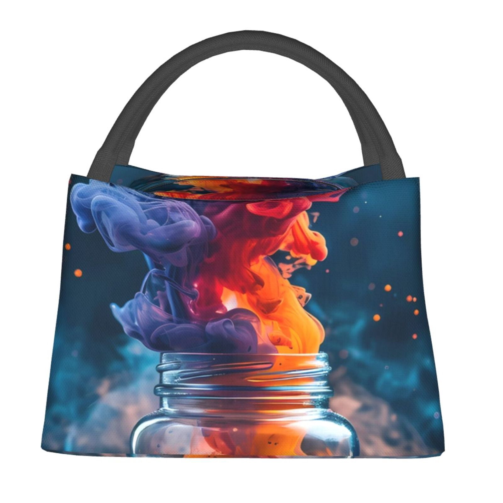 Zufioo Modern Art Red And Blue Colors Insulated Reusable Grocery Bags ...
