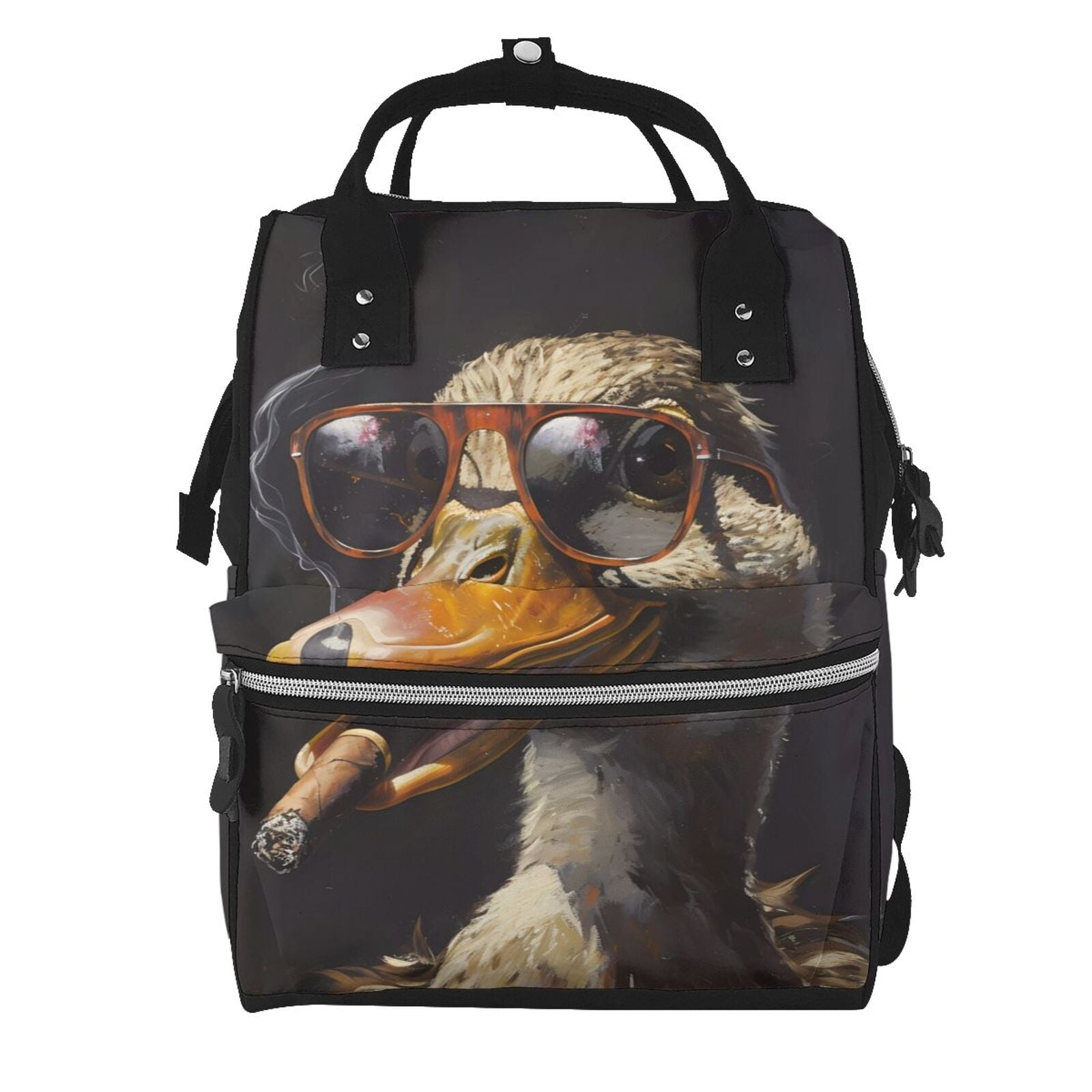 Zufioo Modern Funny Duck Print Large capacity mommy bag, diaper bag ...