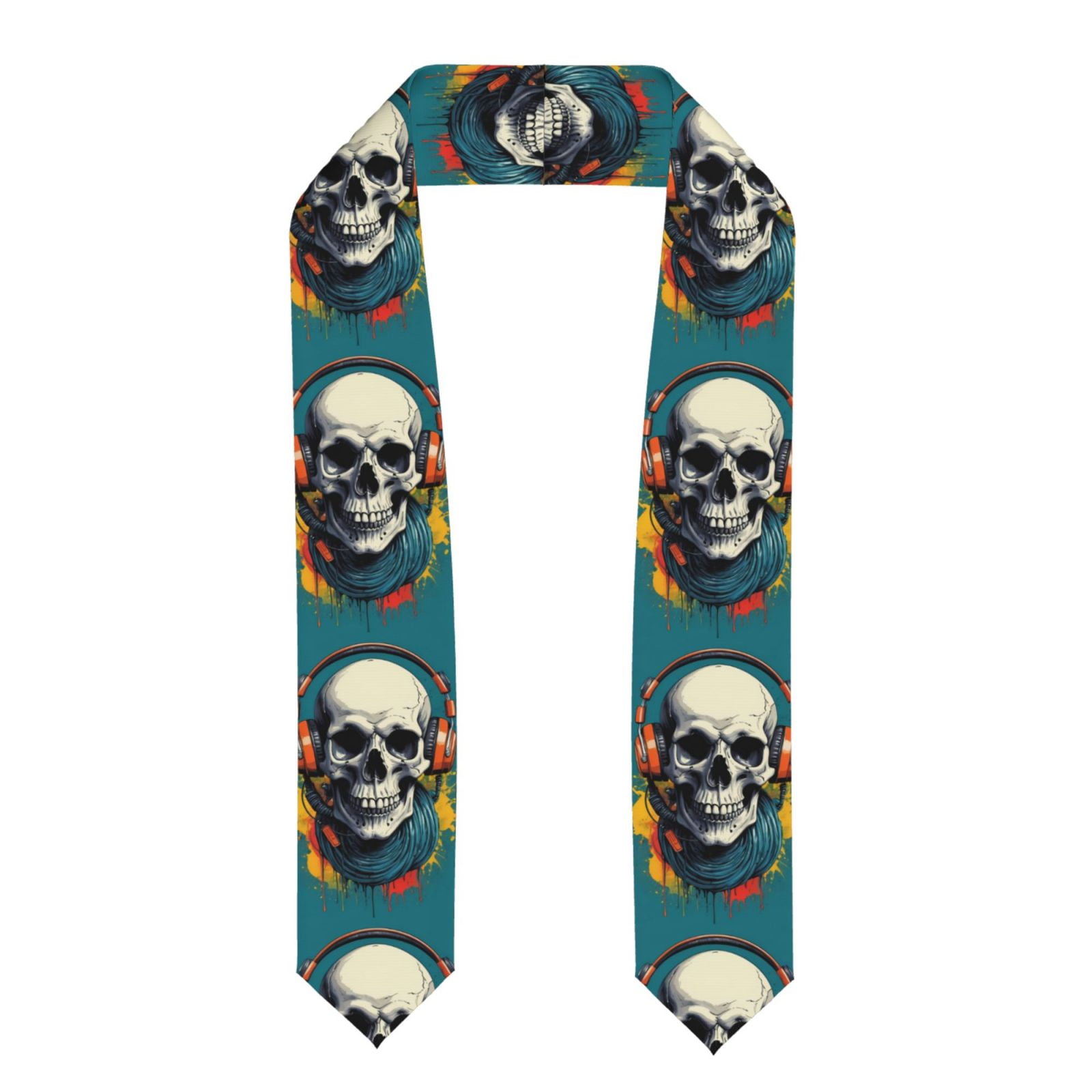 Zufioo Modern Hip-Hop Skull Print Graduation Shawl Ribbon, Graduation ...