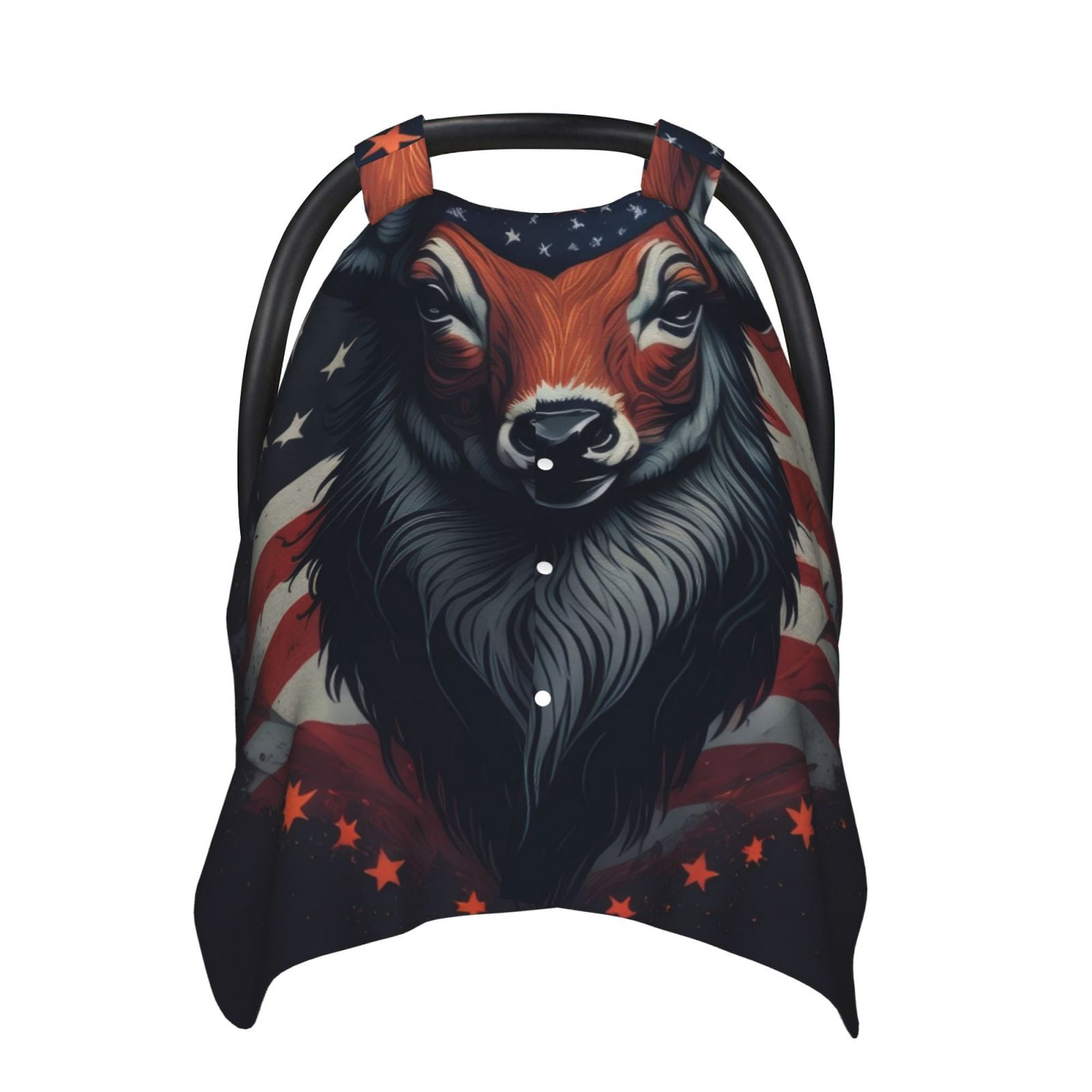 Zufioo Modern USA Deer Head Print Baby Stroller Seat Nursing Cover ...