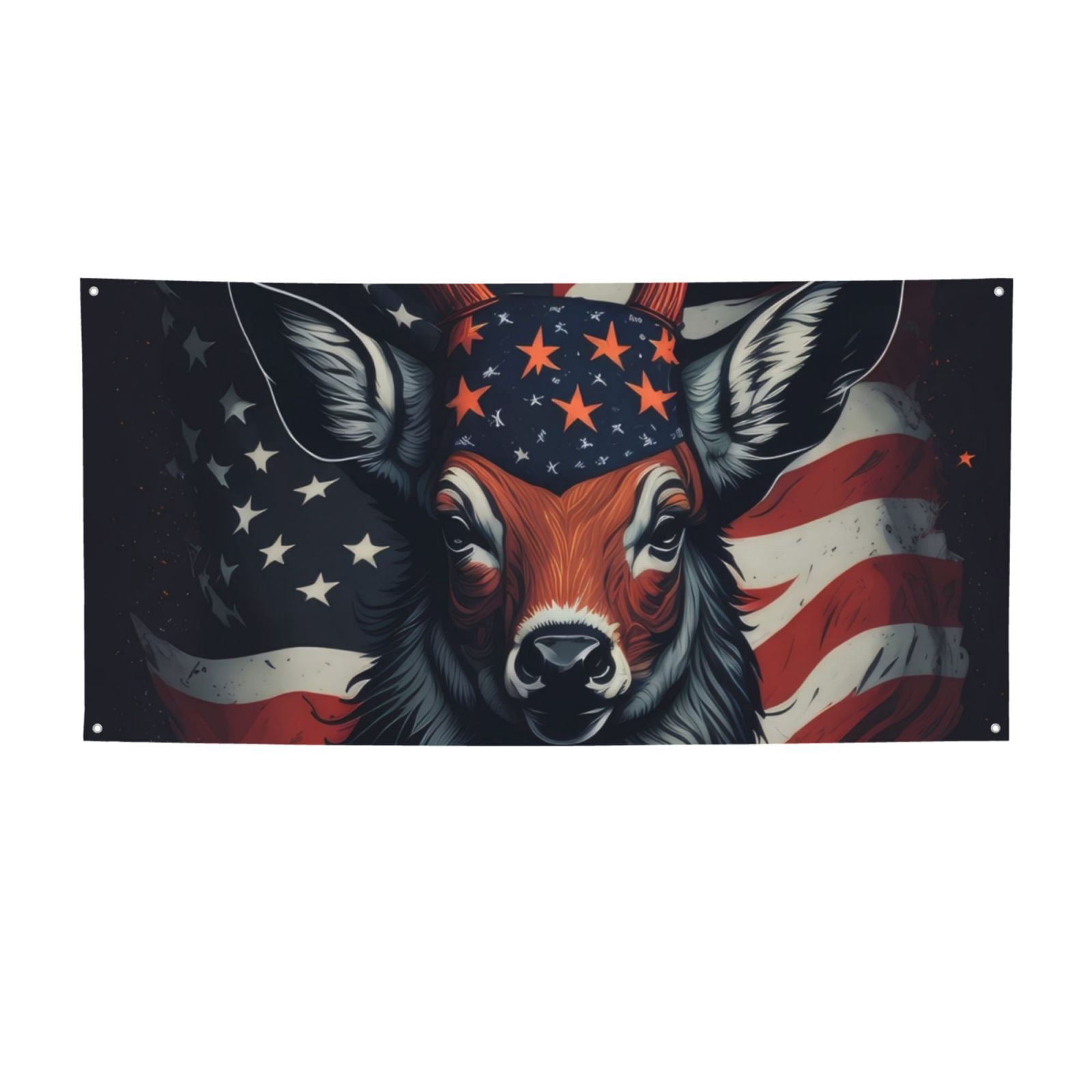 Zufioo Modern USA Deer Head Print Holiday Banners, Party Banners ...