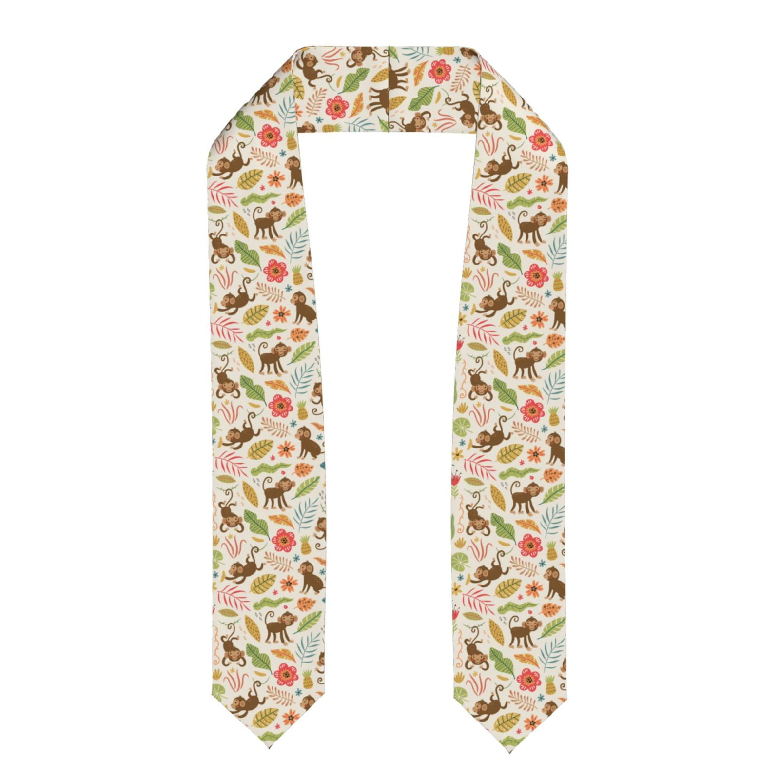 Zufioo Monkeys in the Jungle Print Graduation Shawl Ribbon, Graduation ...