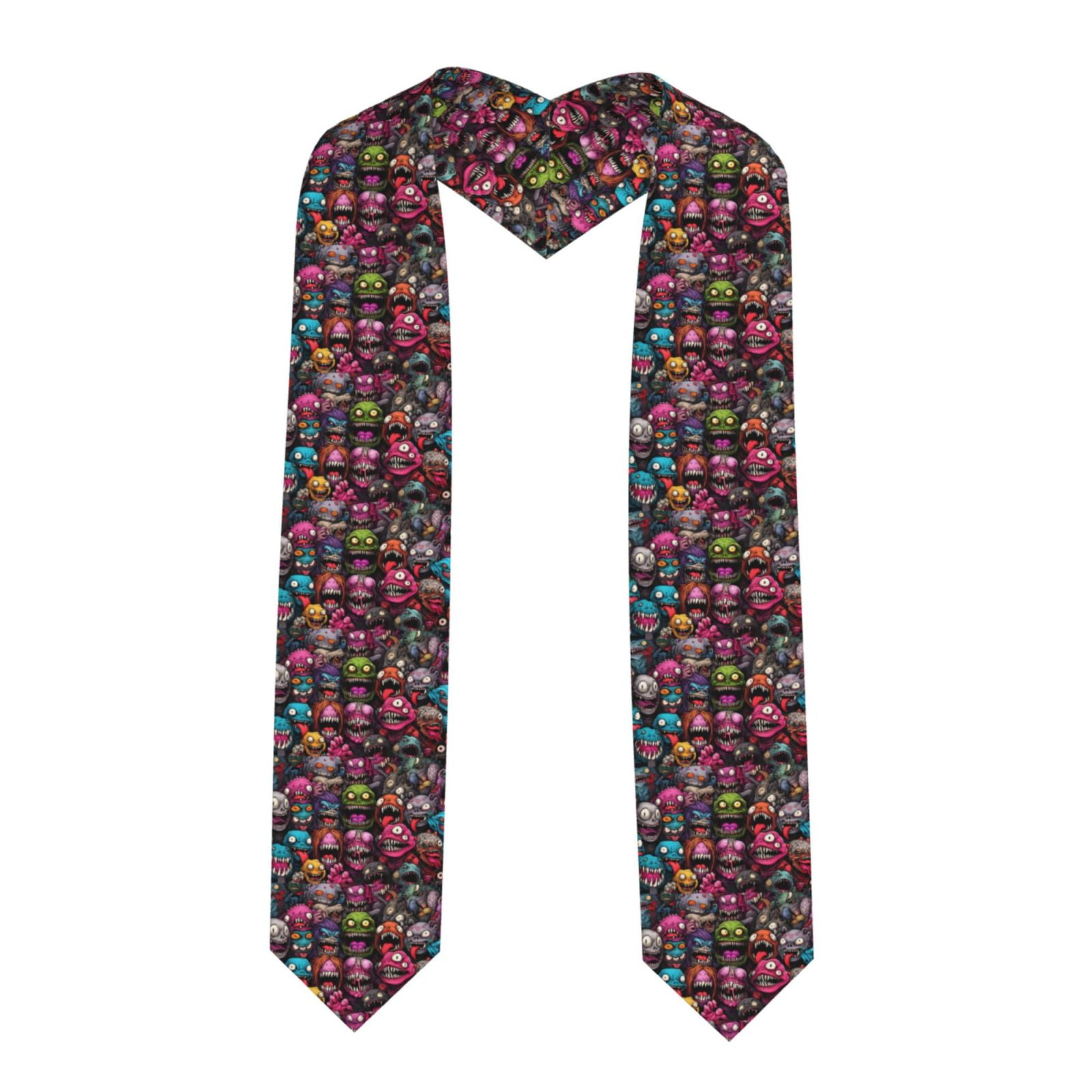 Zufioo Monstrous Cartoon Characters Print Graduation Shawl Ribbon ...