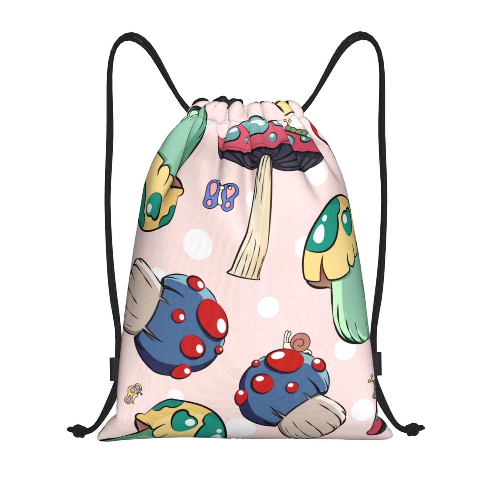 Zufioo Mushroom Sports Cinch Sack Gym String Bags Machine Washable ...