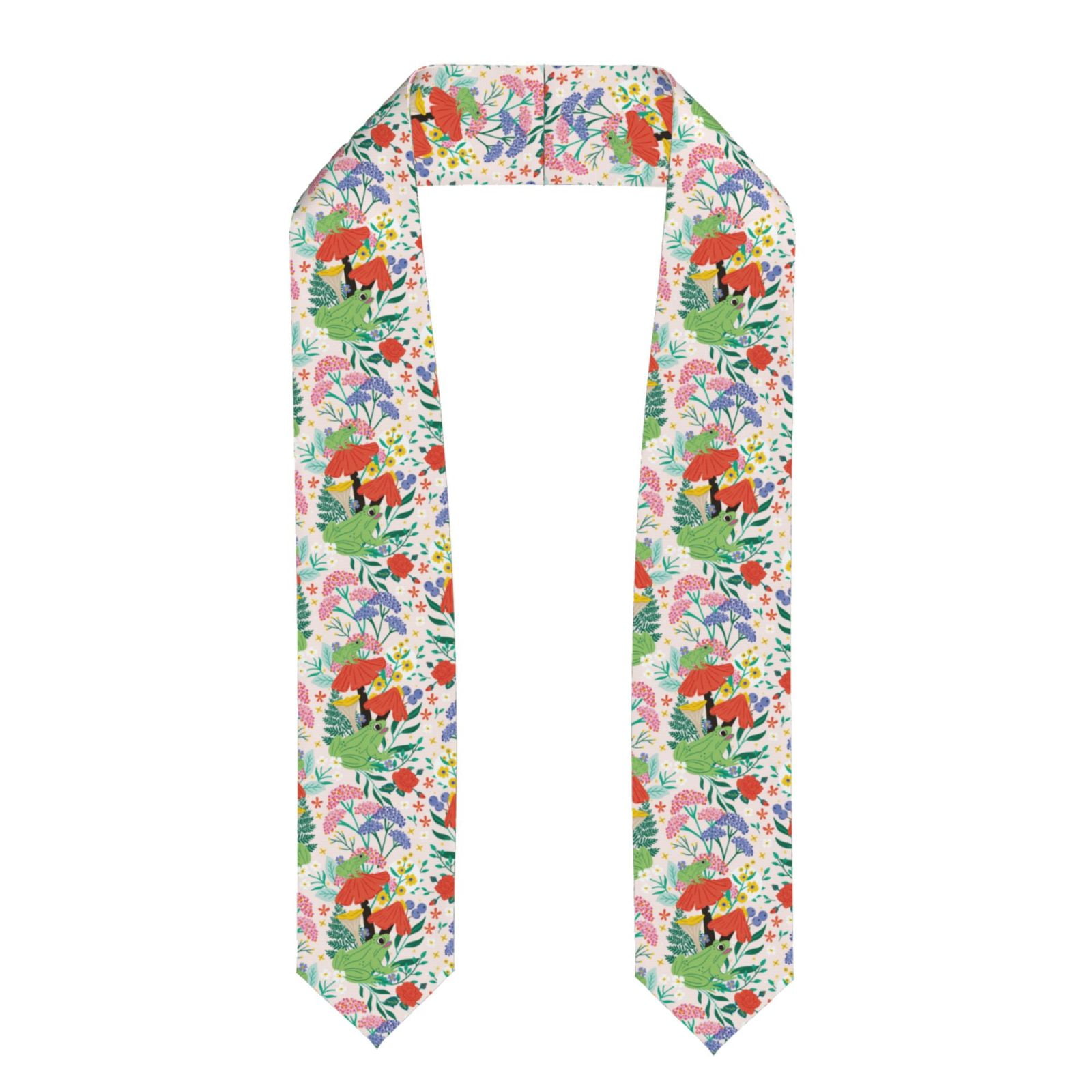 Zufioo Mushroom and Frogs Print Graduation Shawl Ribbon, Graduation ...