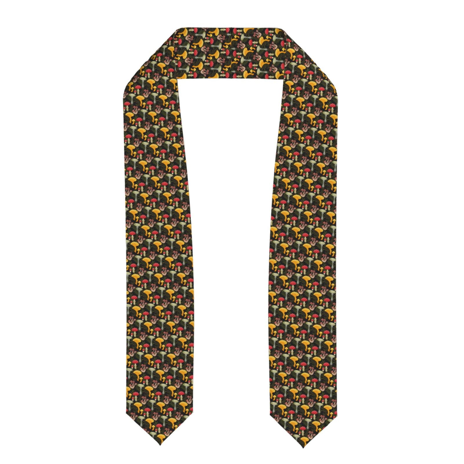 Zufioo Mushrooms And Fern Stems Print Graduation Shawl Ribbon ...