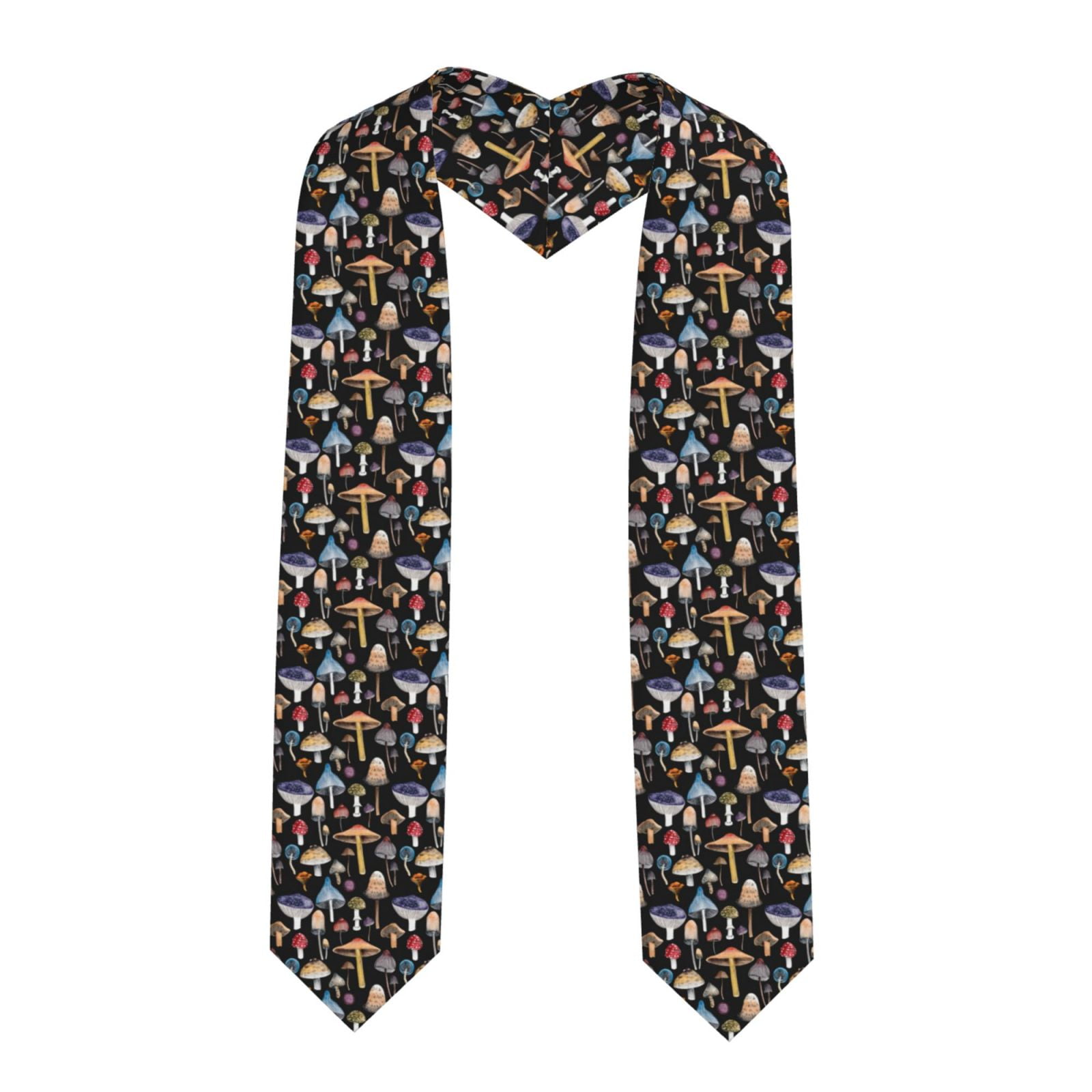 Zufioo Mushrooms and Autumn Leaves Print Graduation Shawl Ribbon ...